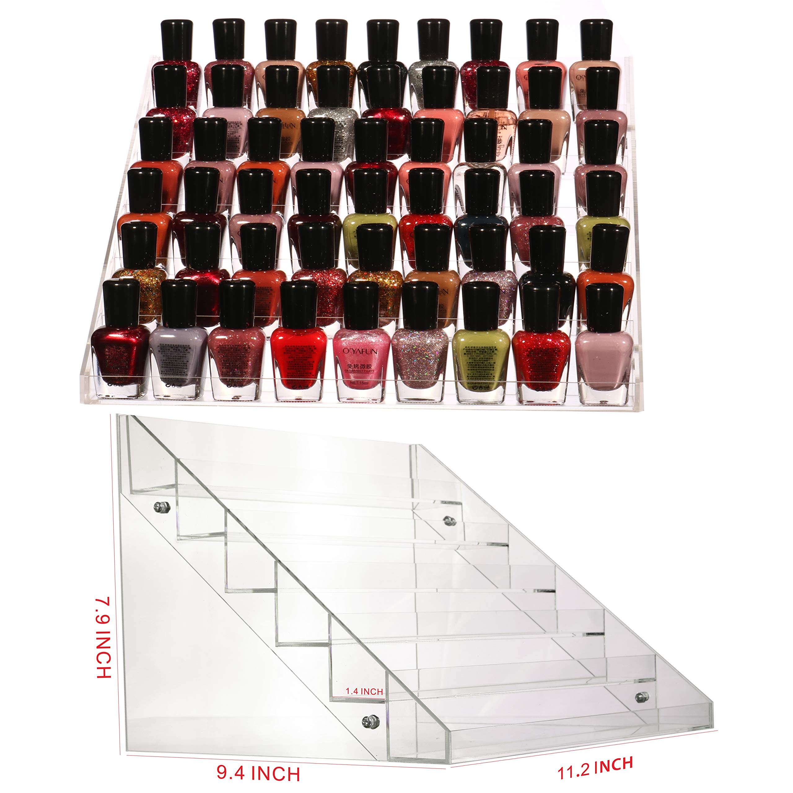 Cq acrylic Clear Nail Polish Organizers And Storage,6 Tier Nail Polish ...