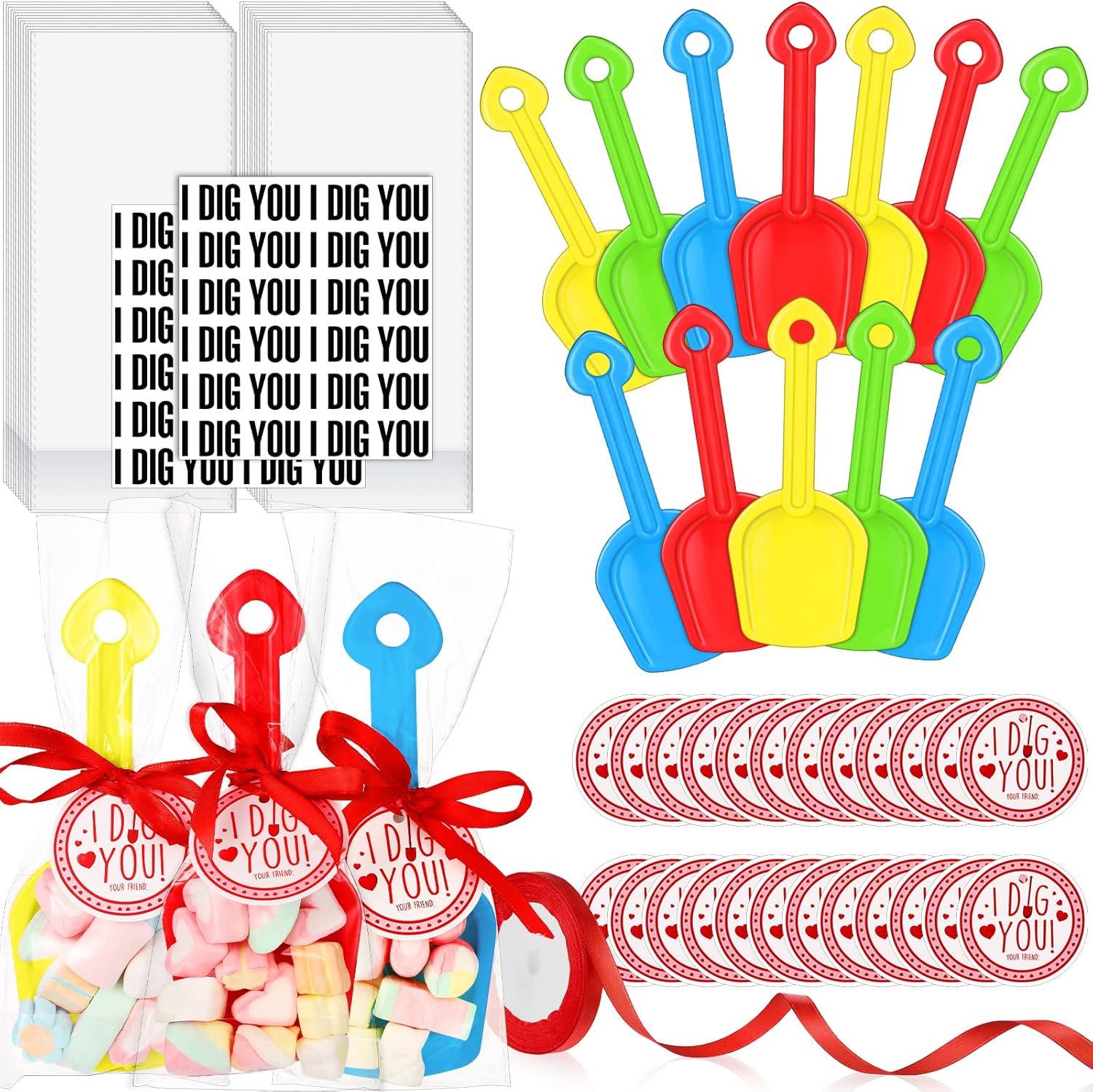 Amazon.com: Chumia Valentines Plastic Toy Shovels Valentines Plastic ...