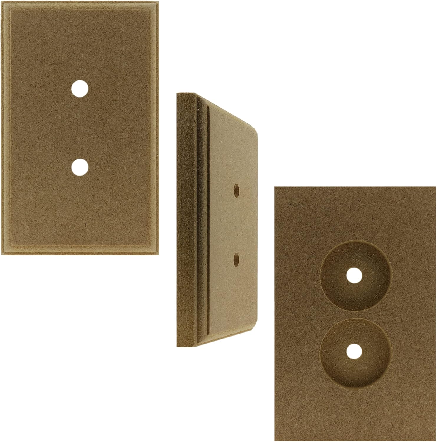 MDF Rectangle Switch Mount Pattress 2Gang – 2 Pack – BigaMart
