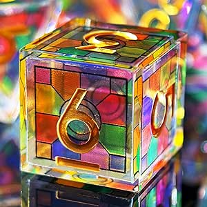 Amazon.com: HAOMEJA Double Layered Resin Dice Set 7pcs/ Stained Glass ...