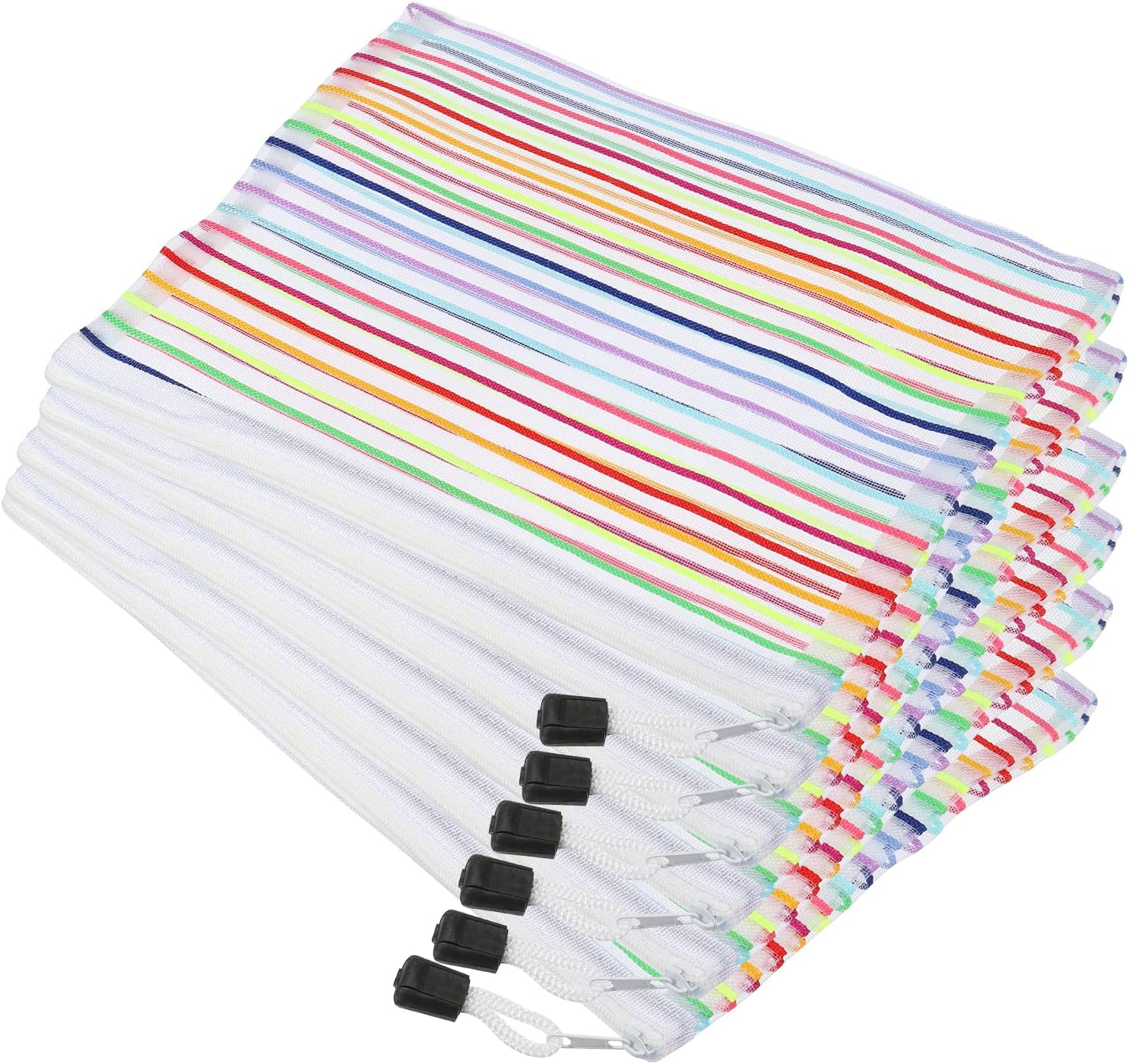 Amazon.com: YOKIVE 6 Pack Mesh Cosmetic Bags, A5 Nylon Pencil Cases ...