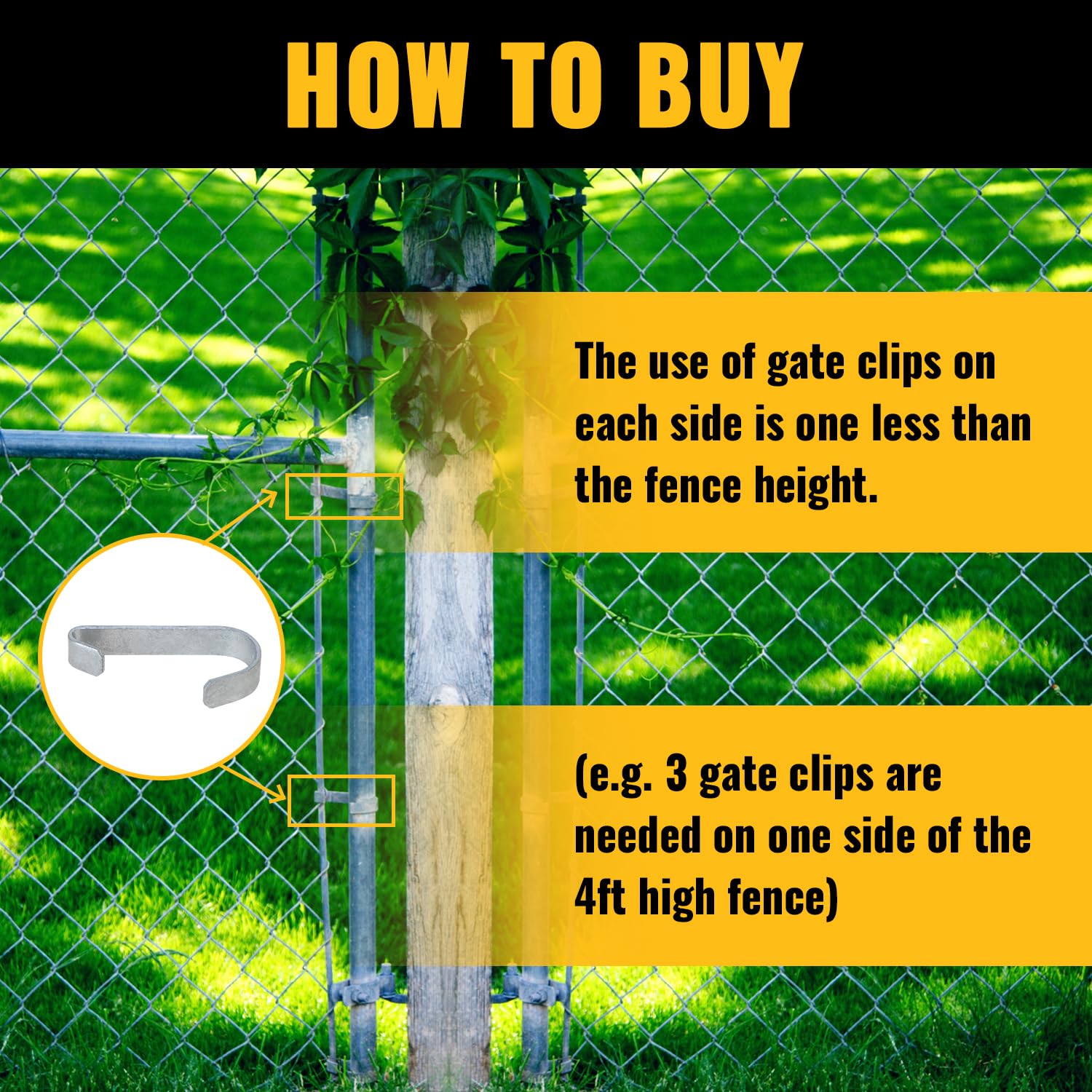 Snapklik.com : Chain Link Gate Clips 1-3/8", Kennel Panel Clip Band ...