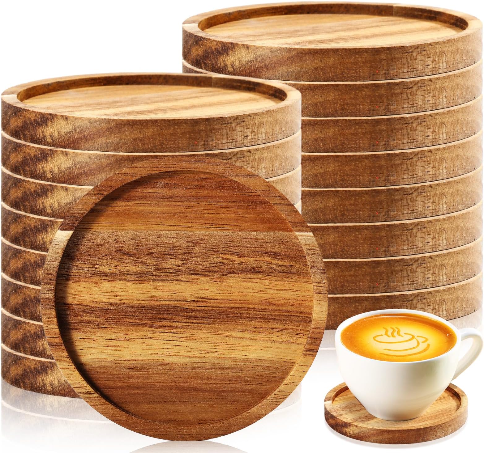 Amazon.com: ZODIFEVI Wooden Coaster for Drinks Set of 4 - Natural Wood ...