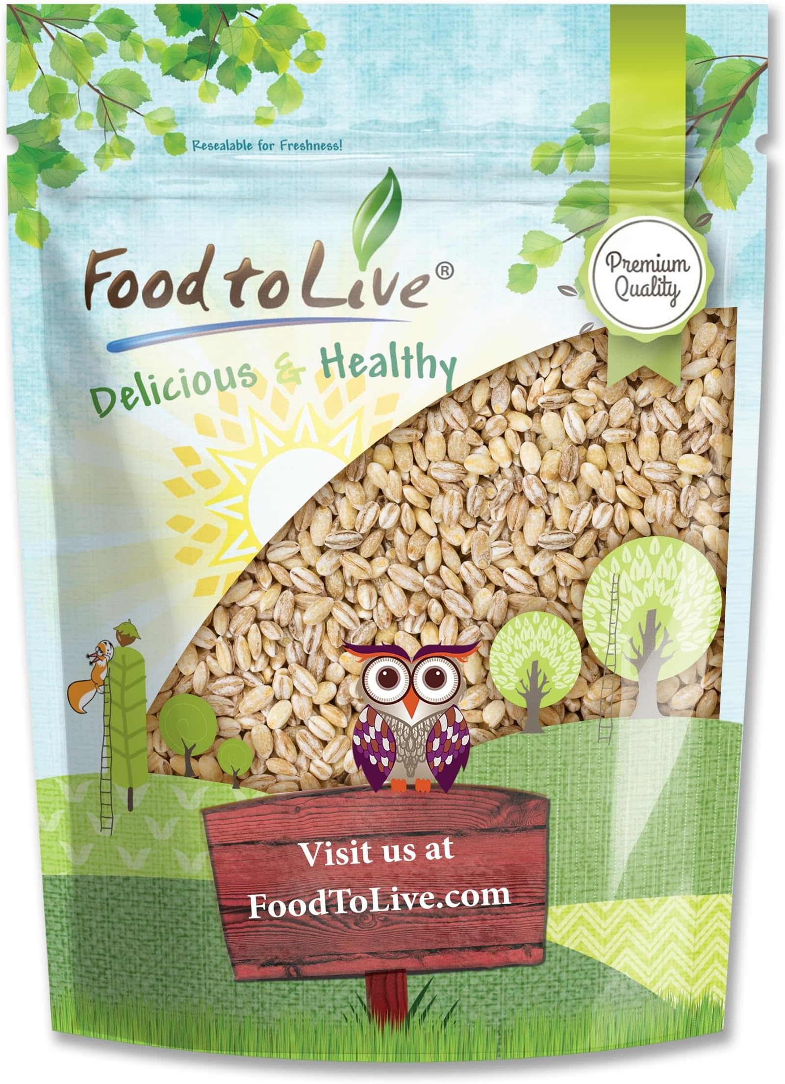 Amazon.com : Food to Live - Pearl Barley, 3 Pounds Processed Hulled ...