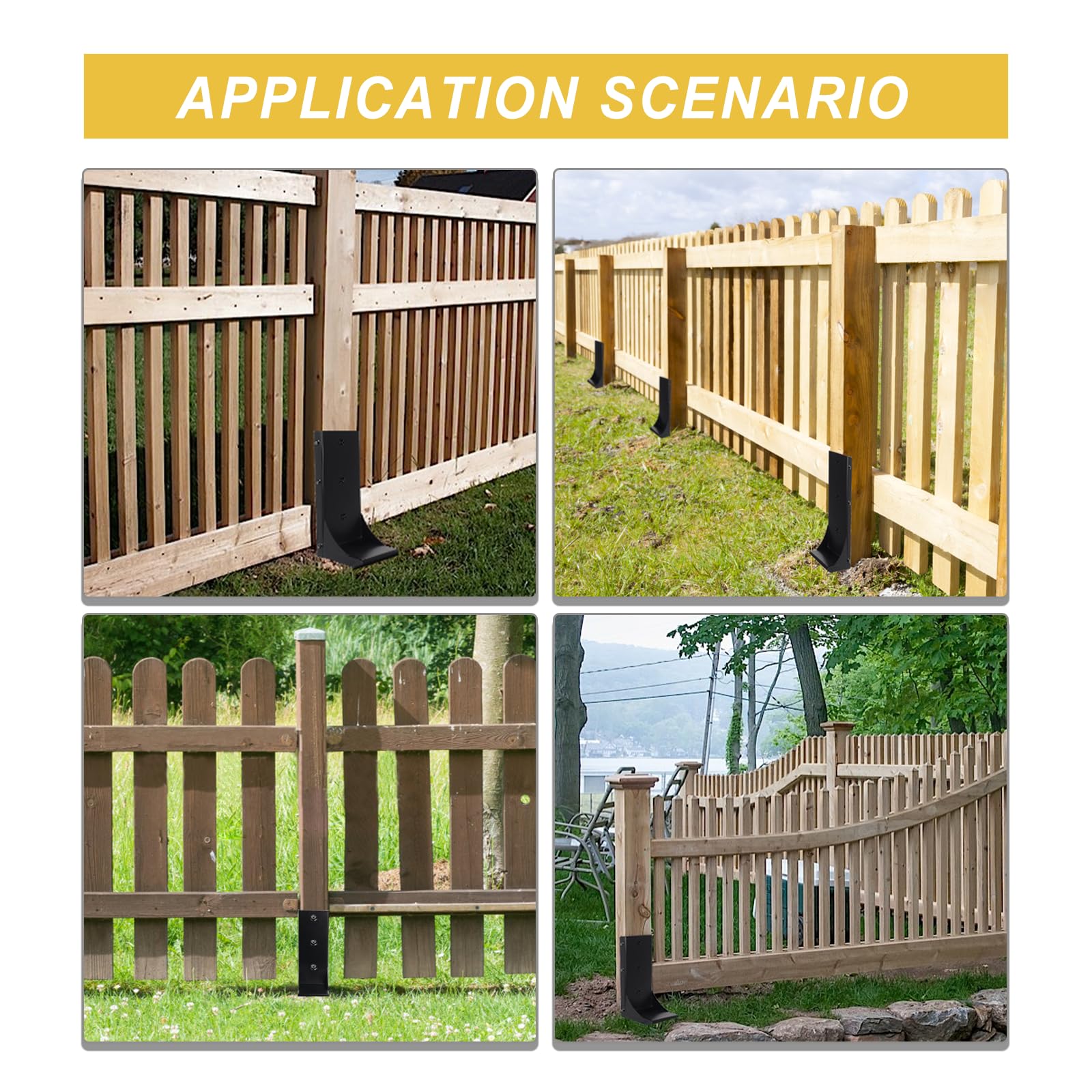 Snapklik.com : Hoqqf Fence Post Repair Kit 2 Pack