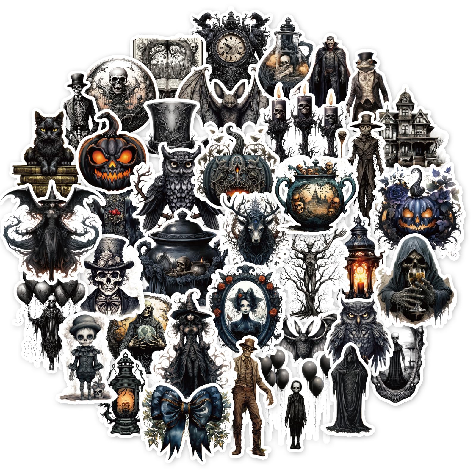 Amazon.com: Bomichi 100 Pcs Goth Stickers for Kids, Retro Horriblr ...