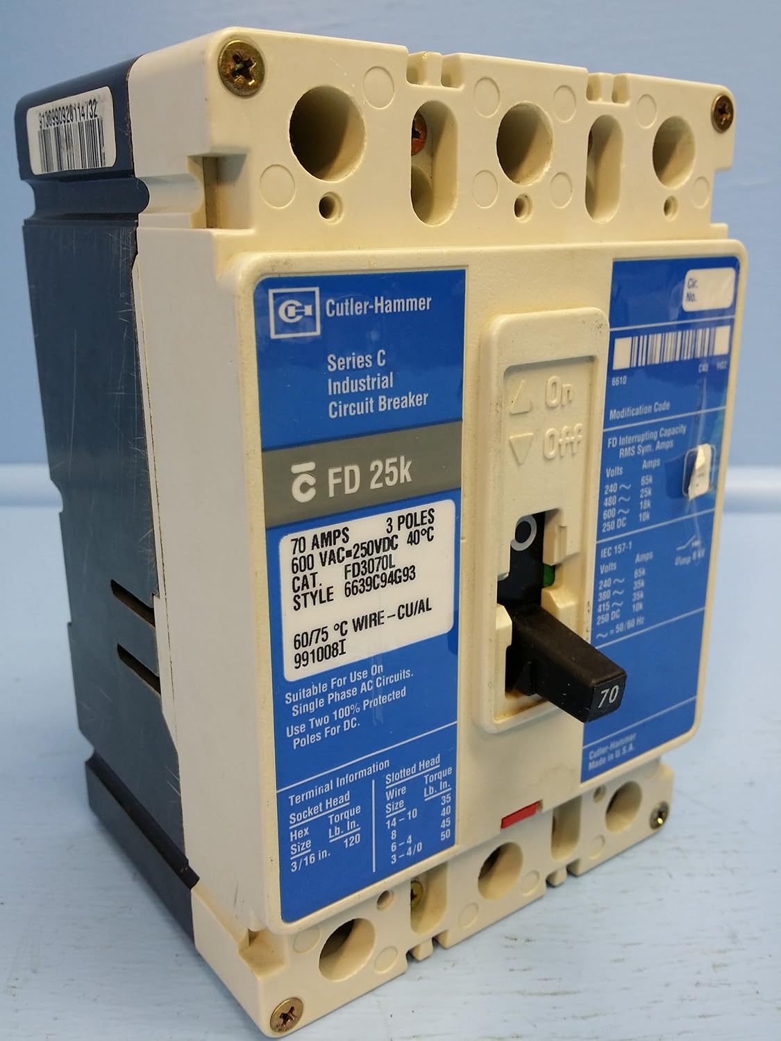 FD3070 35k Series C by Eaton / Cutler-Hammer Circuit Breaker - Molded ...