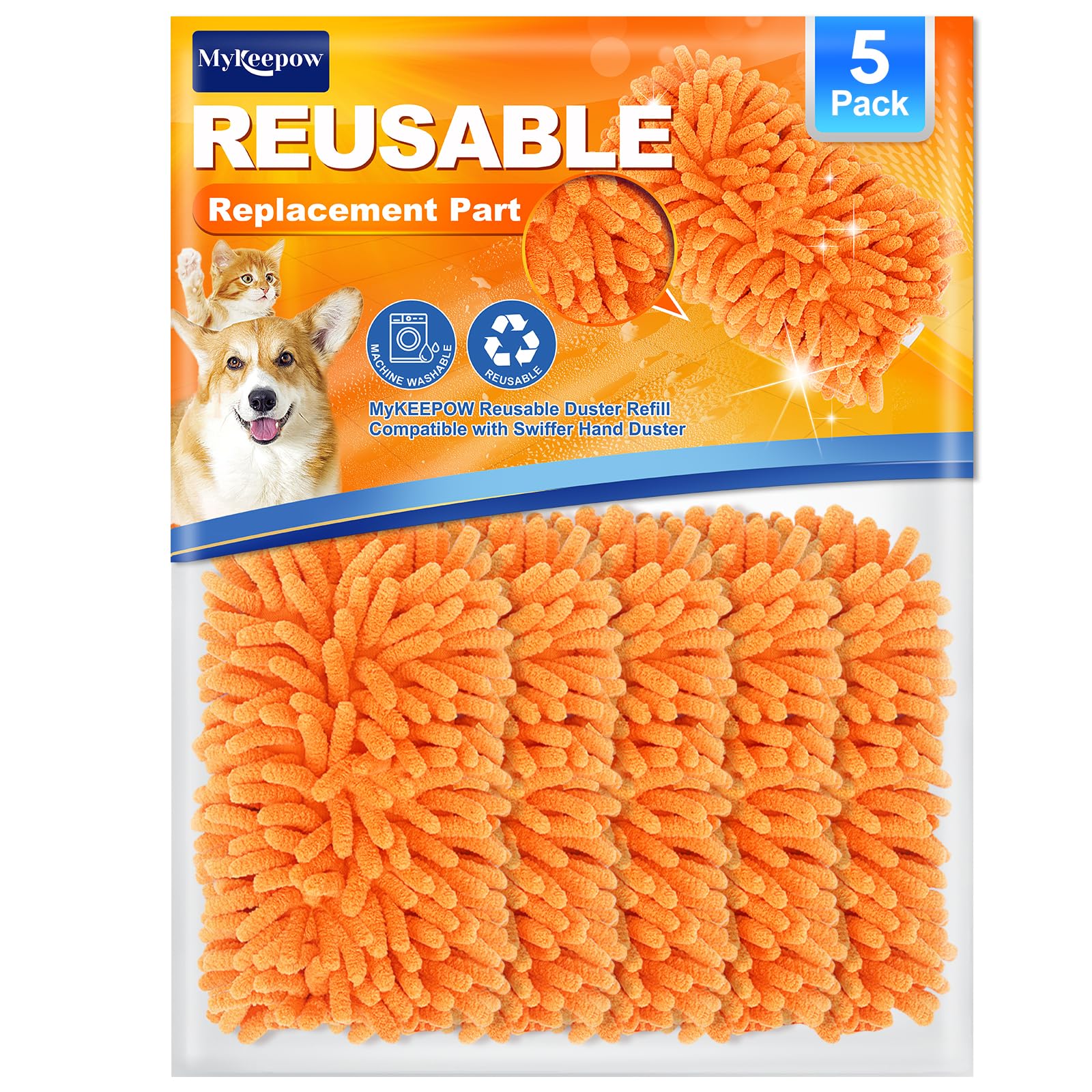 Amazon.com: MyKEEPOW 5 Pack Reusable Duster Refill for Swiffer Hand ...