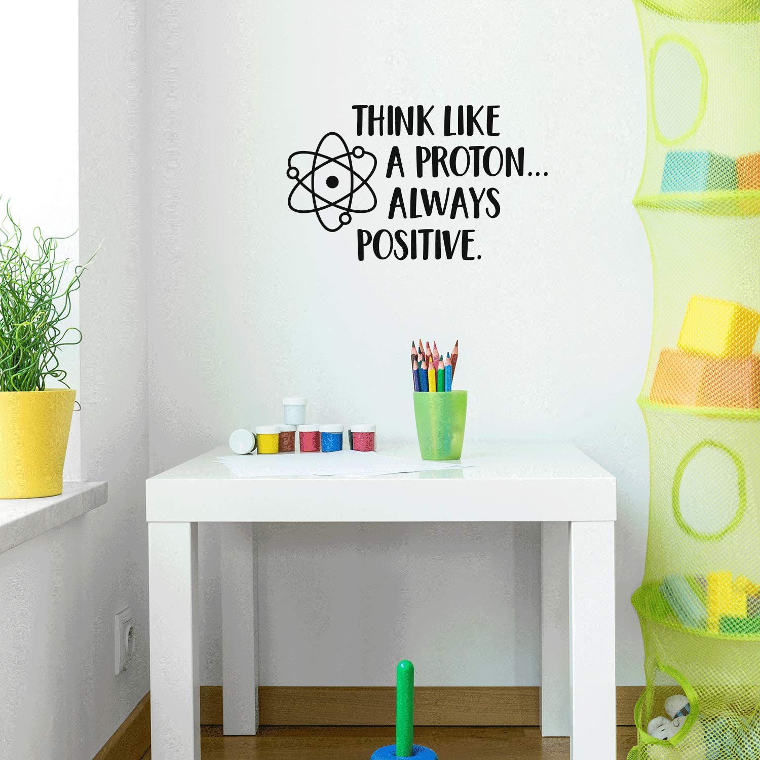 Amazon.com: Vinyl Wall Art Decal - Think Like A Proton Always Positive ...