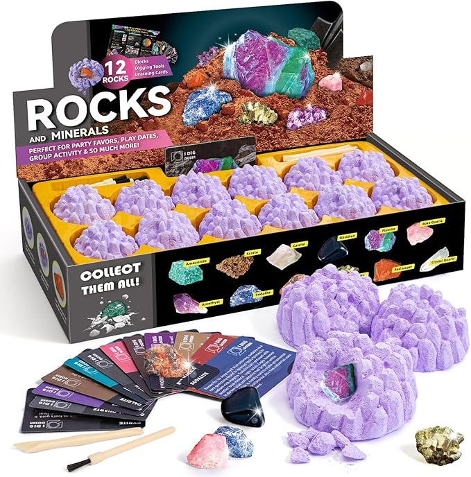 Byncceh Mineral Mining Kit Rock Mining Kit Gem Dig Kit - Dig up 12 Rock ...