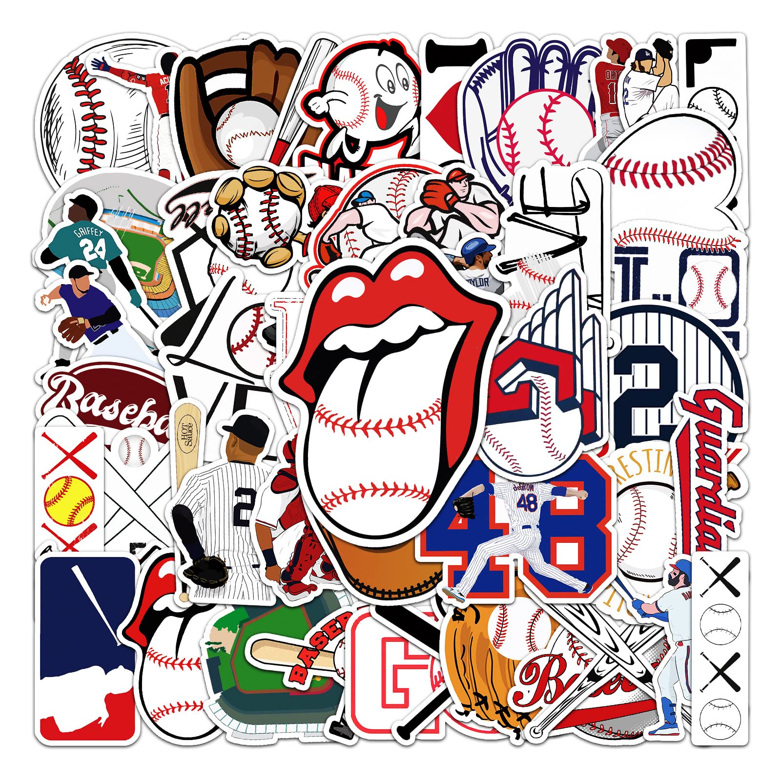 Snapklik.com : TWSTYFAL 50 Pcs Stickers For Baseball, Colorful ...