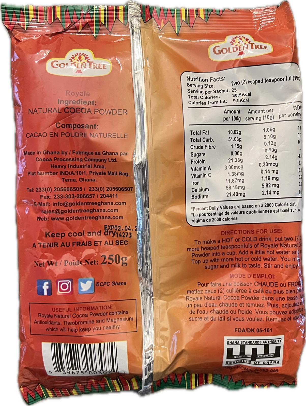 Snapklik.com : Golden Tree Royale Natural Cocoa Powder Bag