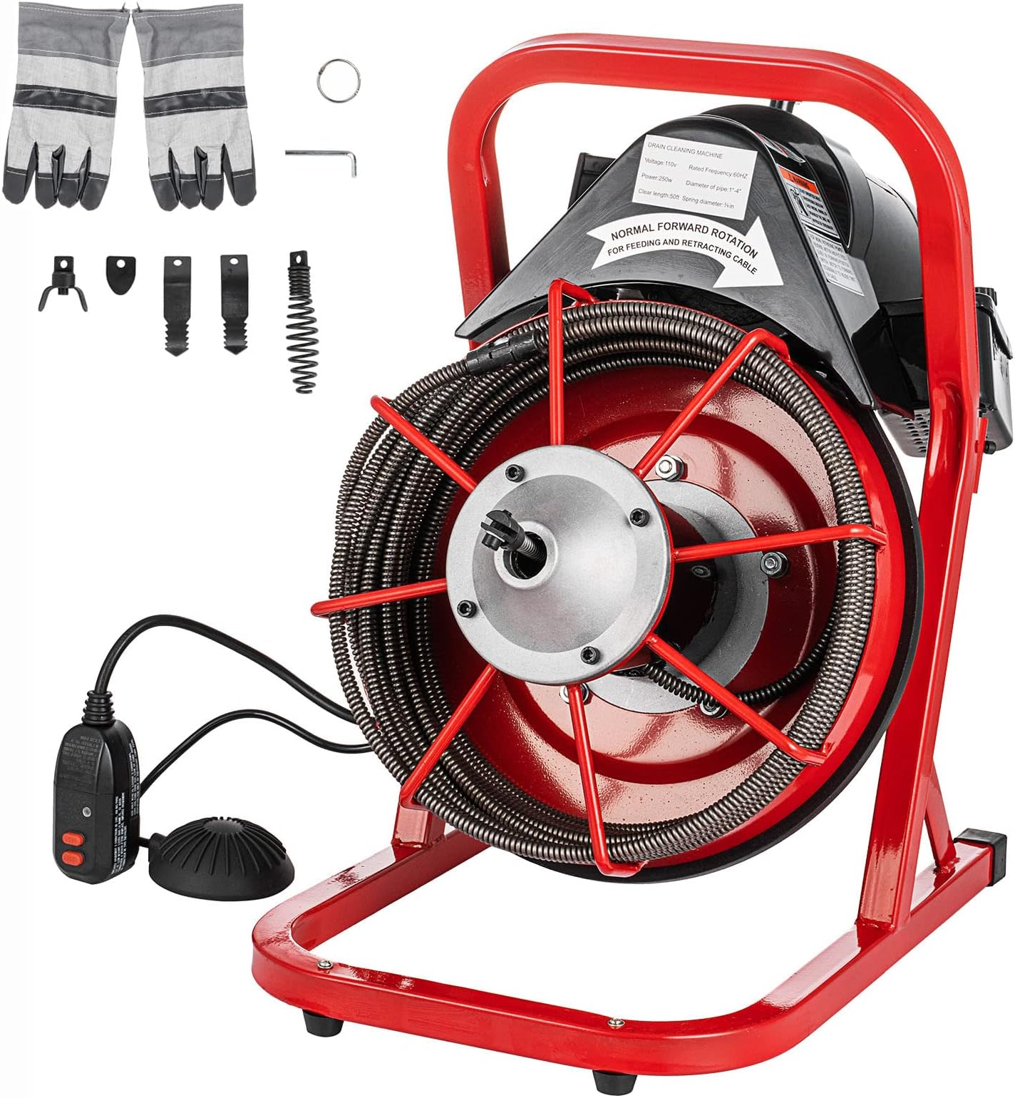 SmarketBuy Drain Cleaning Machine 50Ft 3/8Inch Cable, Portable Electric ...
