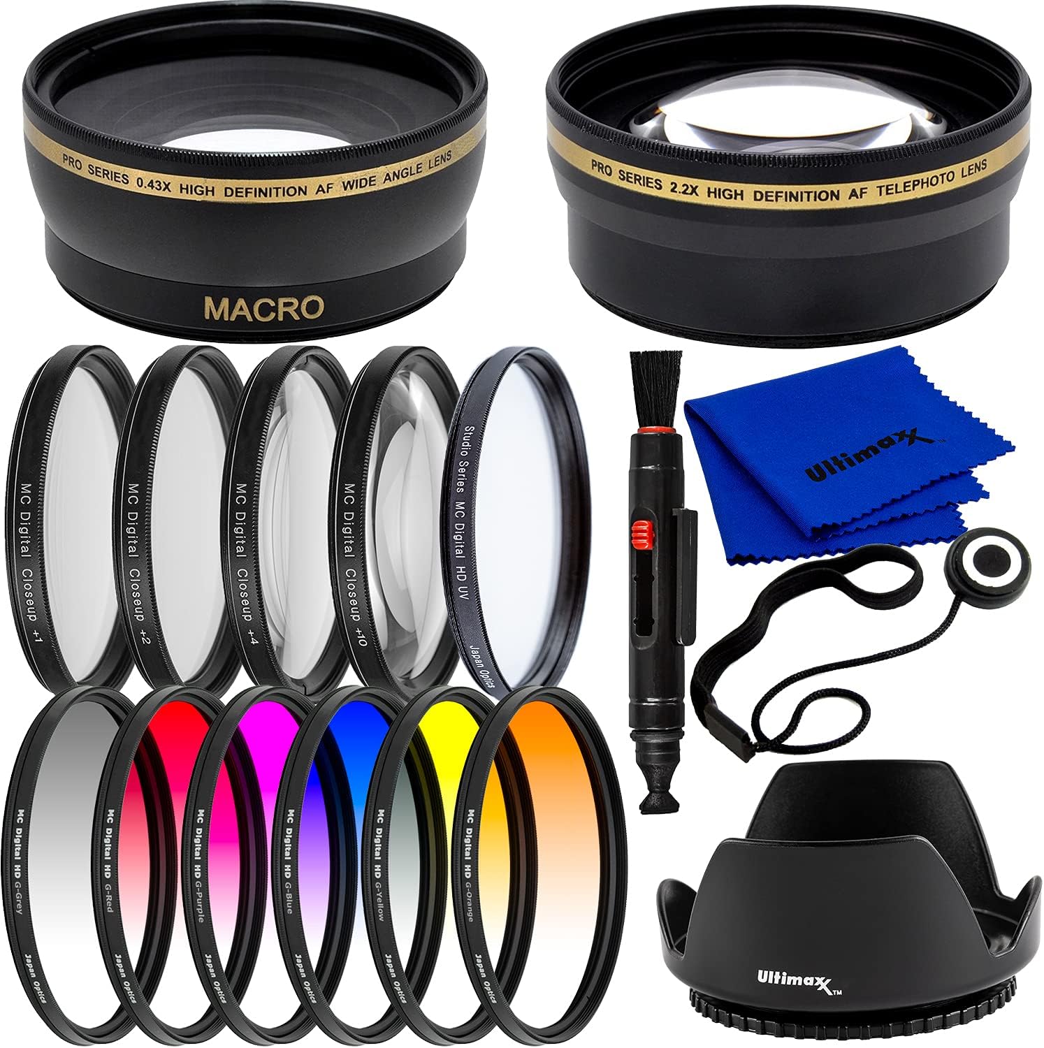 Amazon.com : Ultimaxx 55MM Complete Lens Filter Accessory Kit for ...