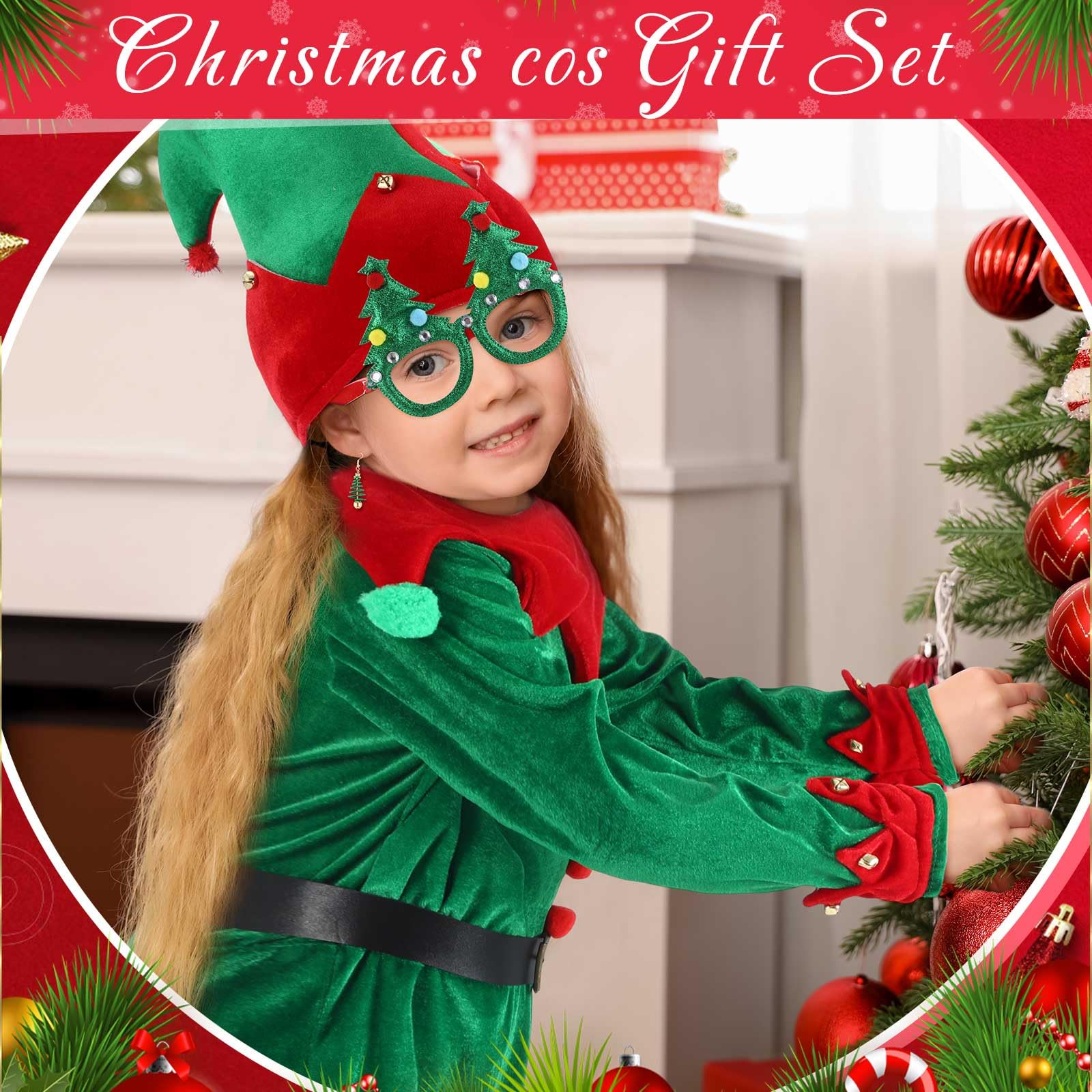 Snapklik.com : Croknit 16 Pcs Girls Kids Christmas Elf Costume Set ...