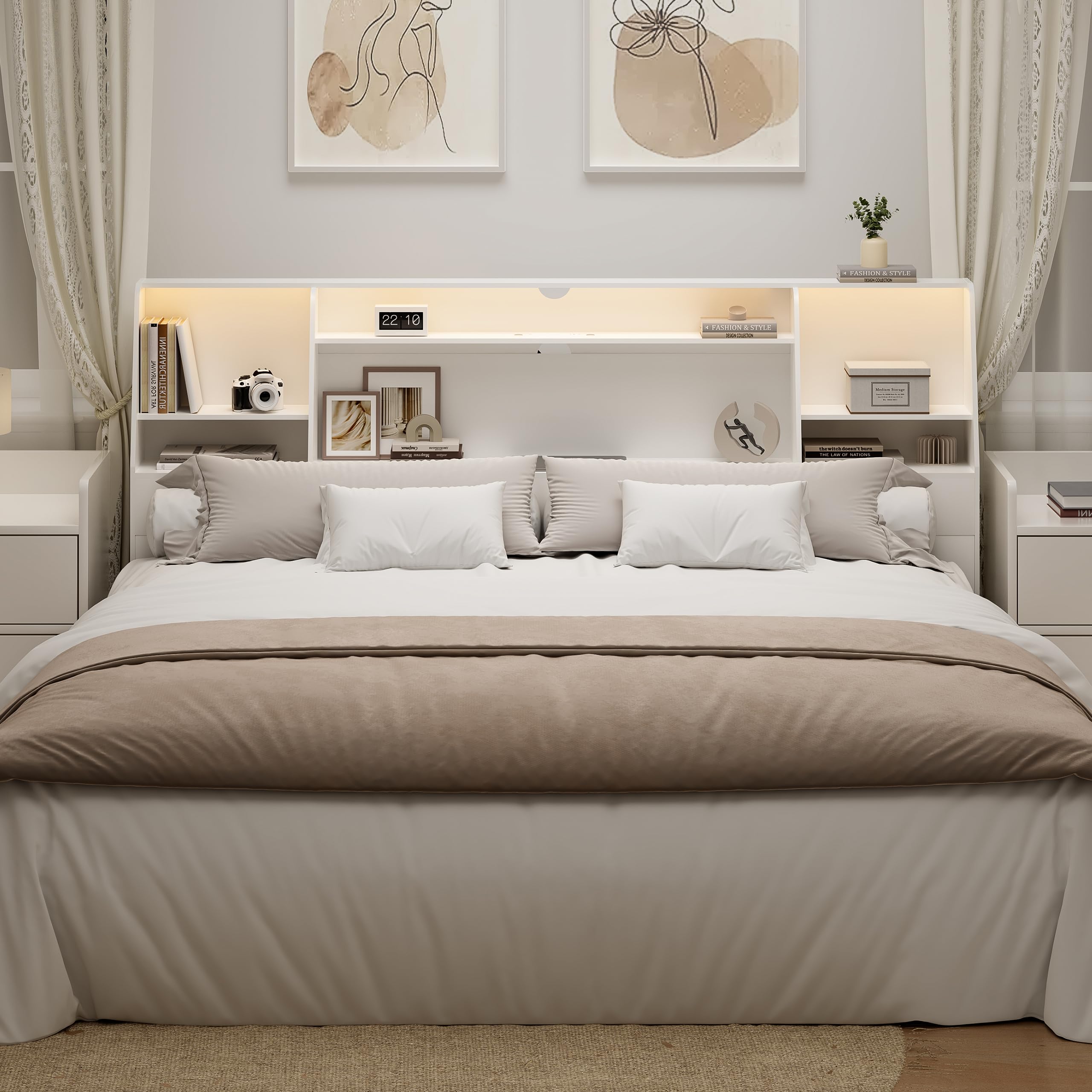 Amazon.com - AYEASY King Size Headboard Only for King Bed, Wood ...