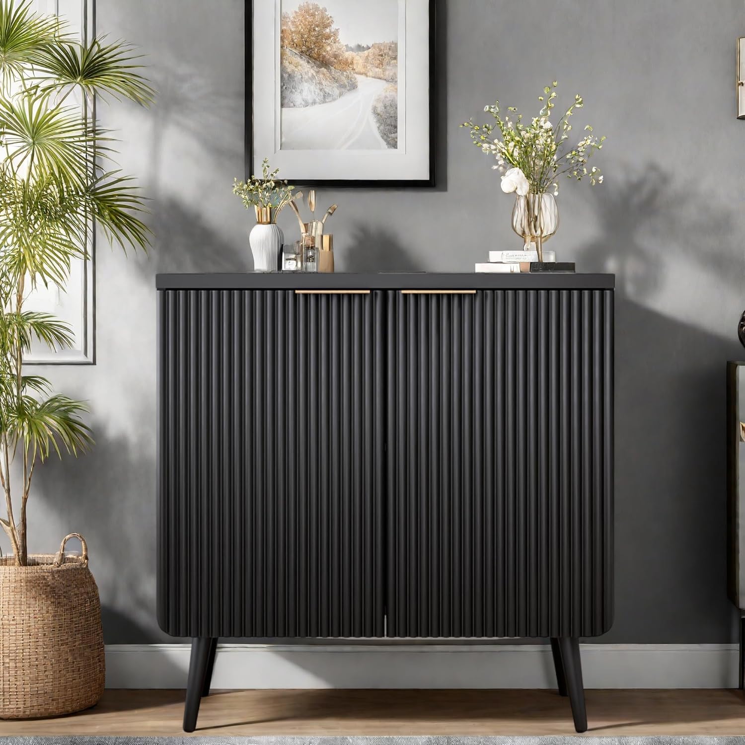 Amazon.com - FONTOI Buffet Cabinet, Sideboard Fluted Cabinet Modern ...