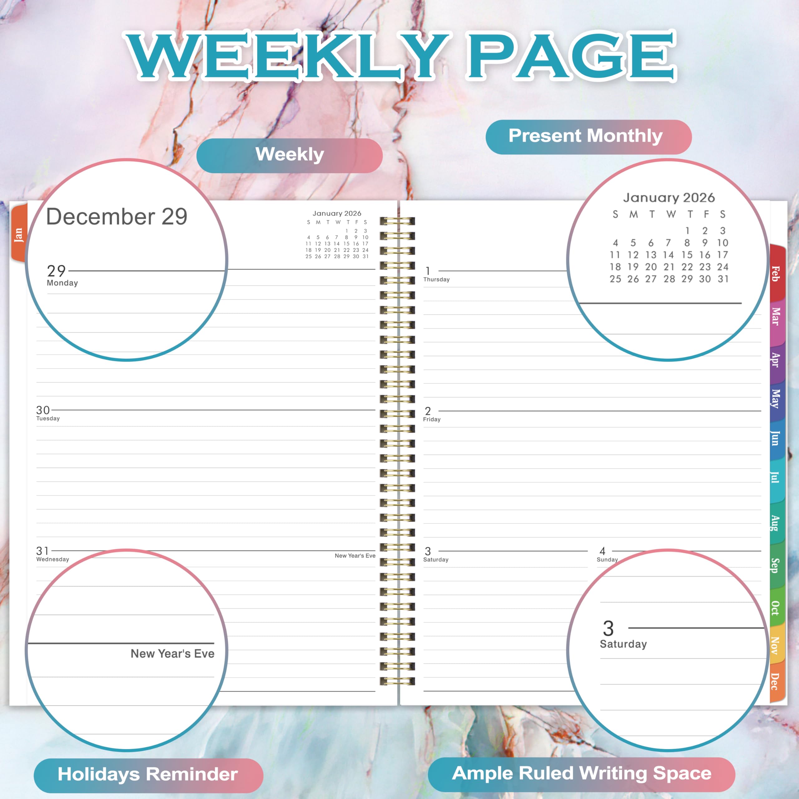 Snapklik.com : 2026 Planner - 2026 Planner Weekly And Monthly, 2026 ...