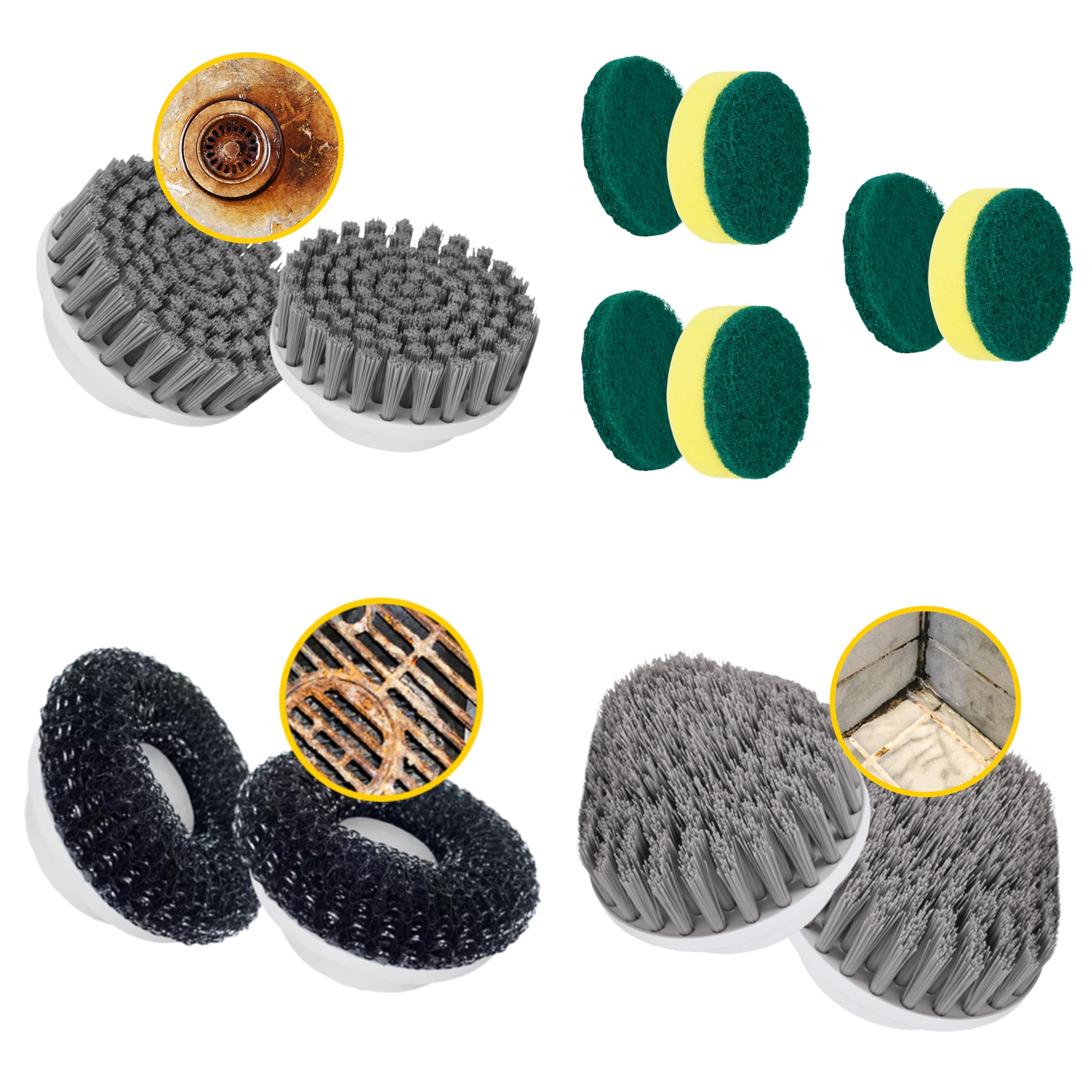 Amazon.com: SYNOSHI | 12 Replaceable Head Sets (2 Round Brush Heads + 6 ...