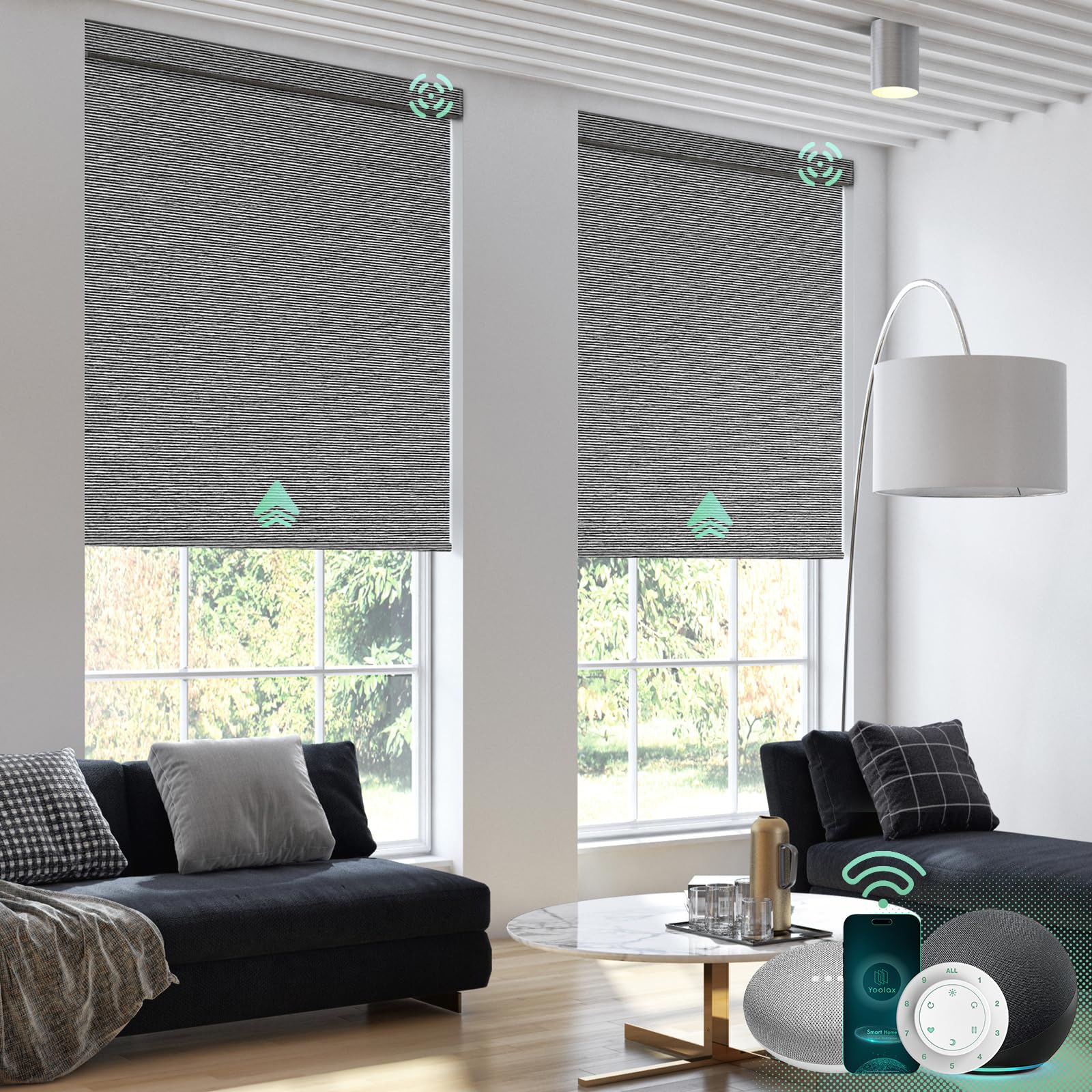 Amazon.com: Yoolax Motorized Blinds with Remote, Blackout Smart Blinds ...