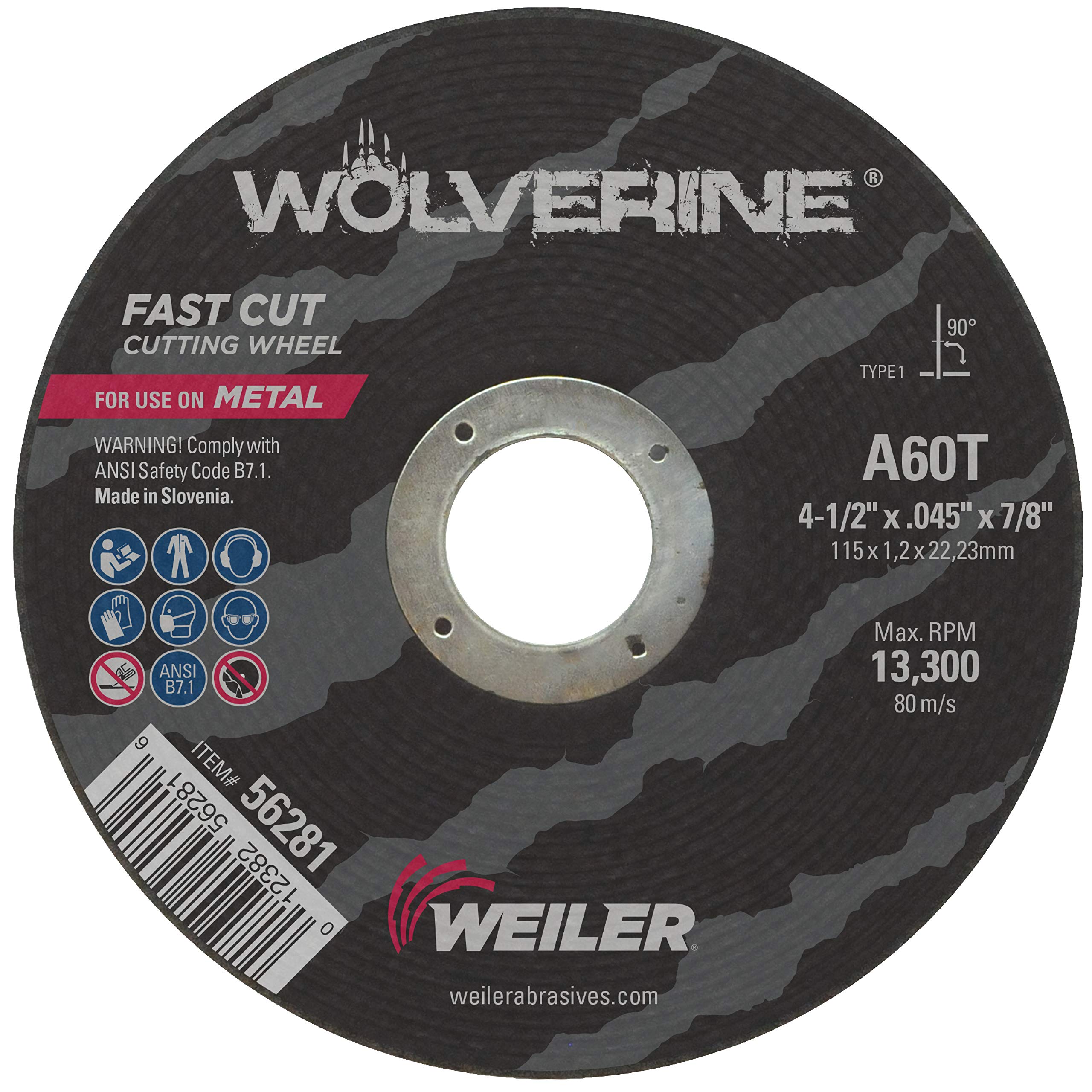 Snapklik.com : 56281 4-1/2 Inch Cutting Wheel, Wolverine AO Steel/Metal ...