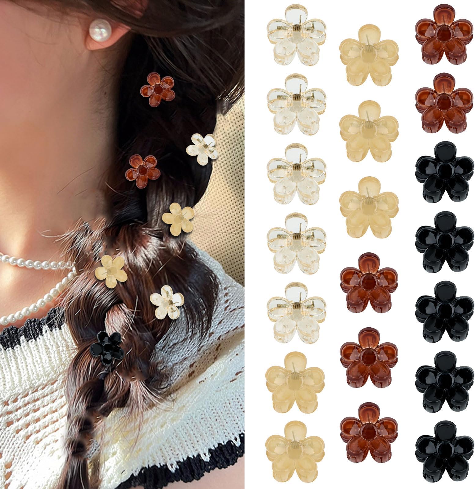 Amazon.com : AOPRIE Mini Hair Clips 20 Count Small Size Sun Flower Claw ...