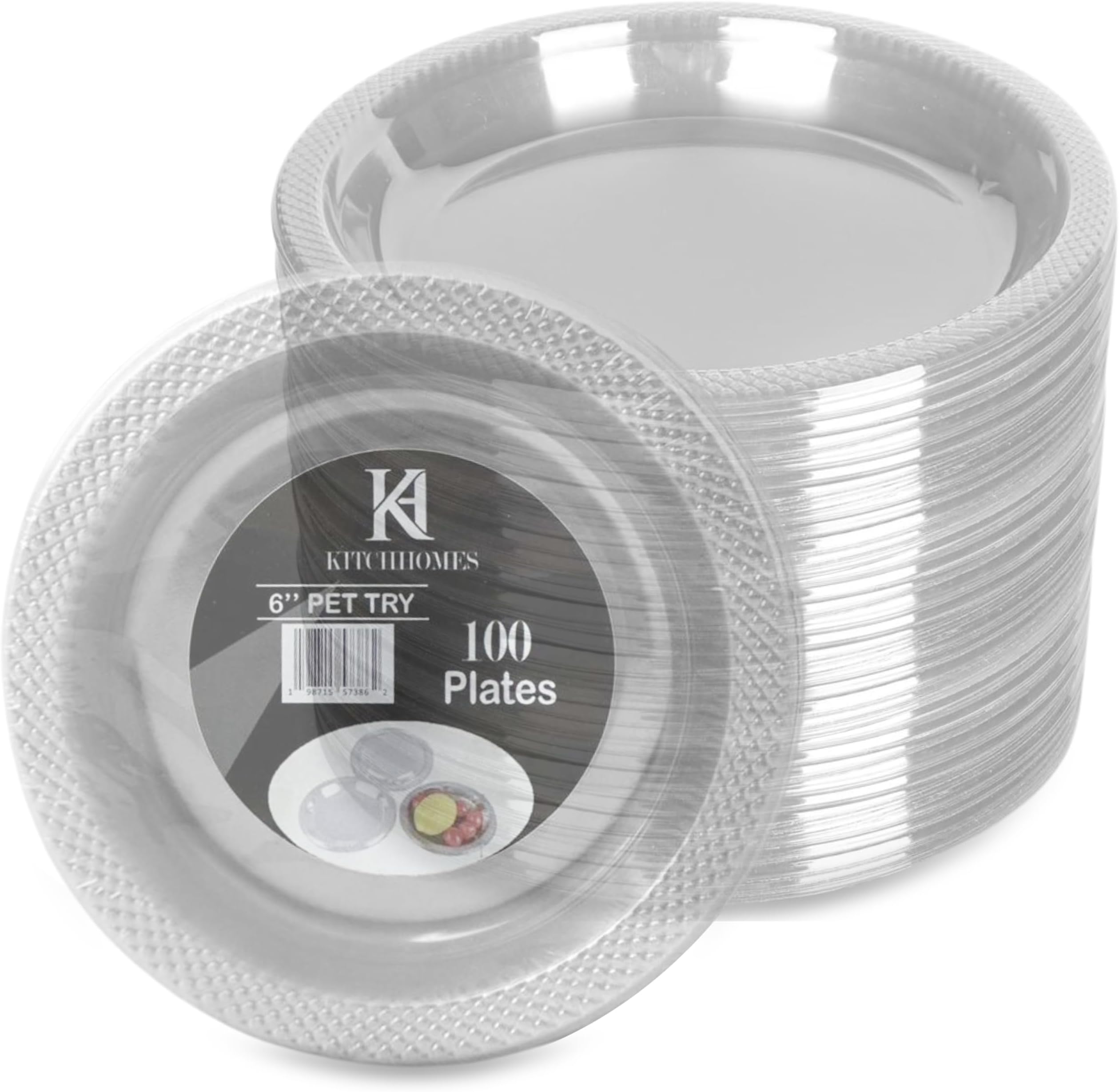 Amazon.com: Munfix 100 Pack Clear Plastic Plates, 7 Inch Disposable ...