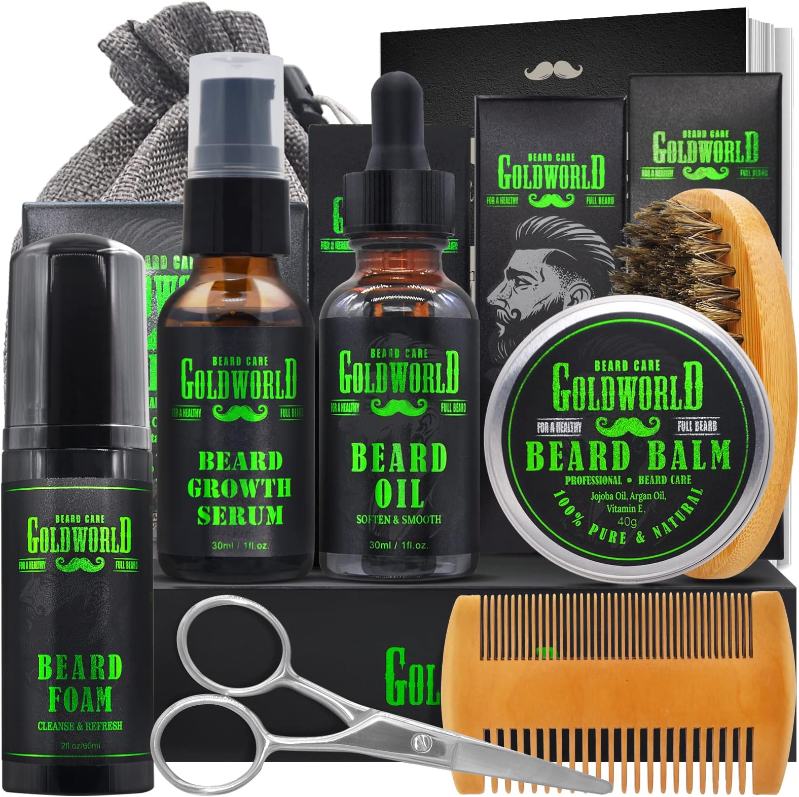 Amazon.com : Beard Kit Beard Grooming Kit w/Beard Wash/Shampoo Beard ...