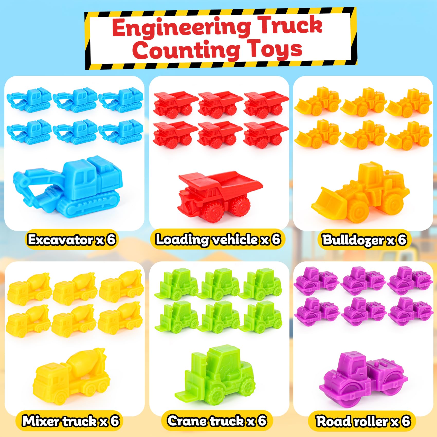 Snapklik.com : Counting Construction Vehicles Color Sorting Matching ...