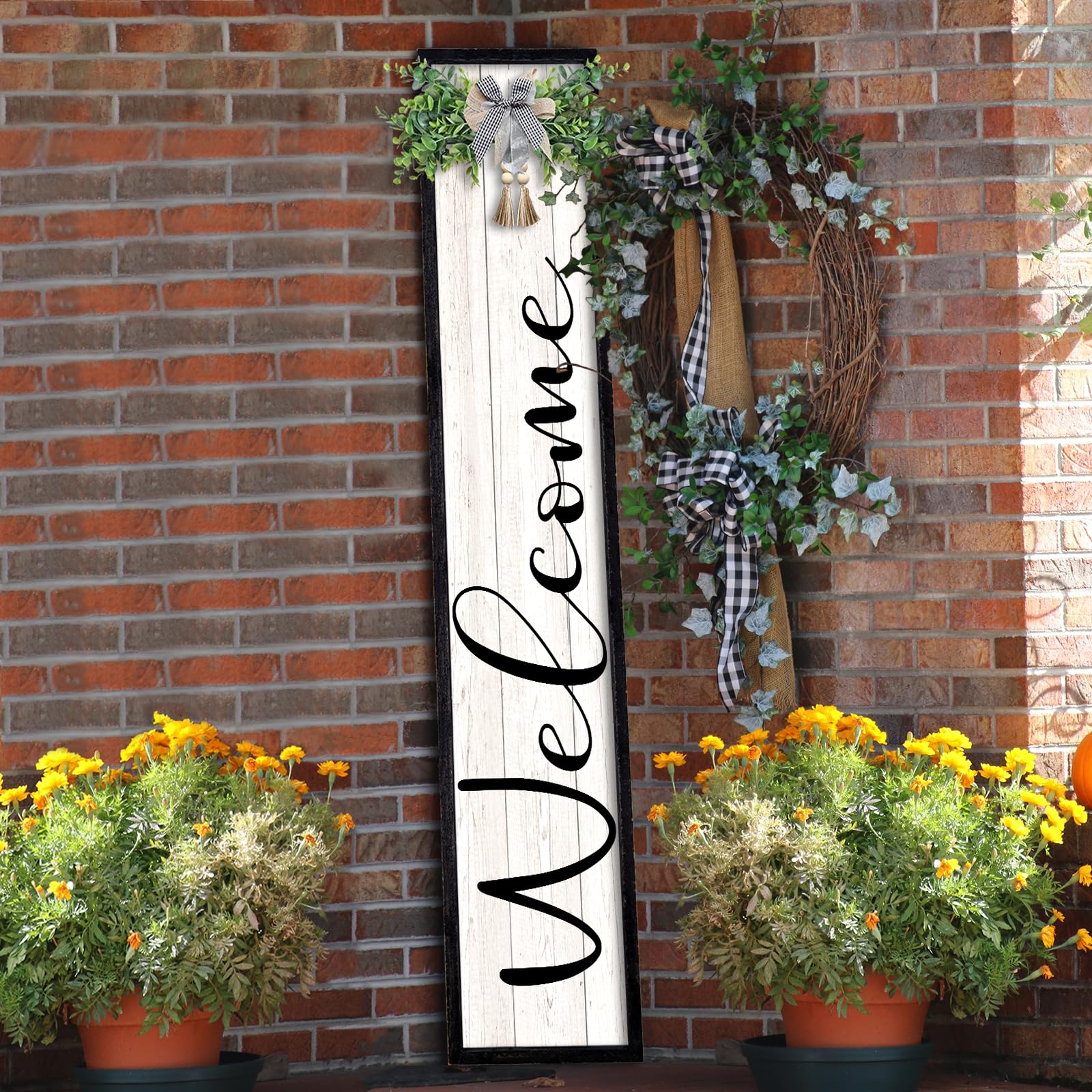 Amazon.com : Outdoor Welcome Sign for Front Porch Standing 45"X9 ...