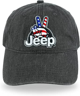 Jeep Wave USA Chino Twill Patch Garment Washed Hat (US, Alpha, One Size ...