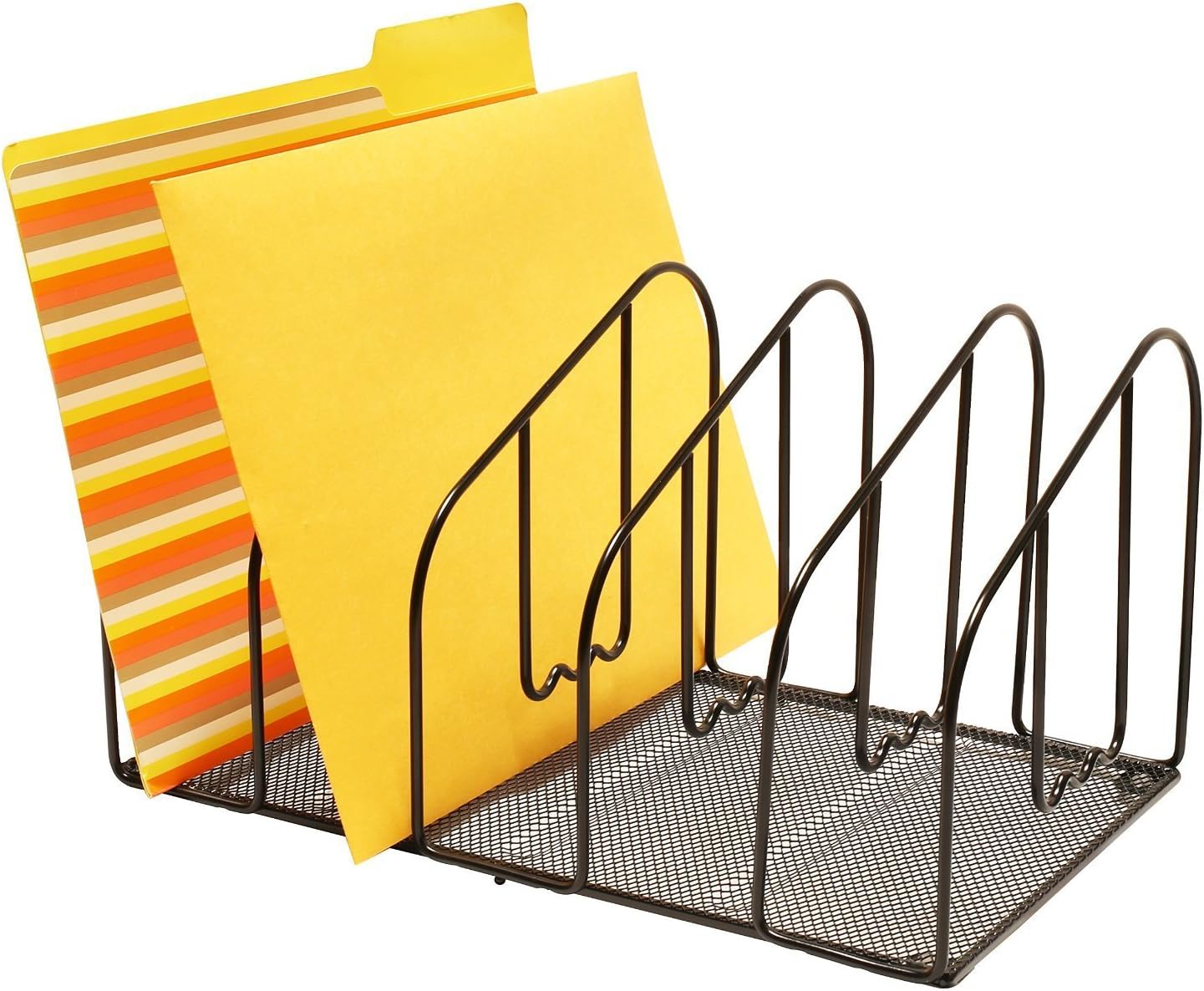 Amazon.com: MyOfficeInnovations 24402501 7 Compartment Wire Mesh File ...