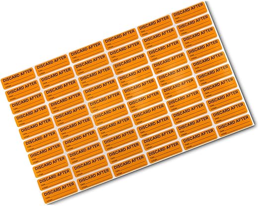 Amazon.com : 300 Labels Orange Discard After Date Expiration Stickers ...