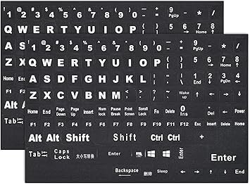 Amazon.com: 2PCS English Keyboard Stickers Replacement Letters, Full ...