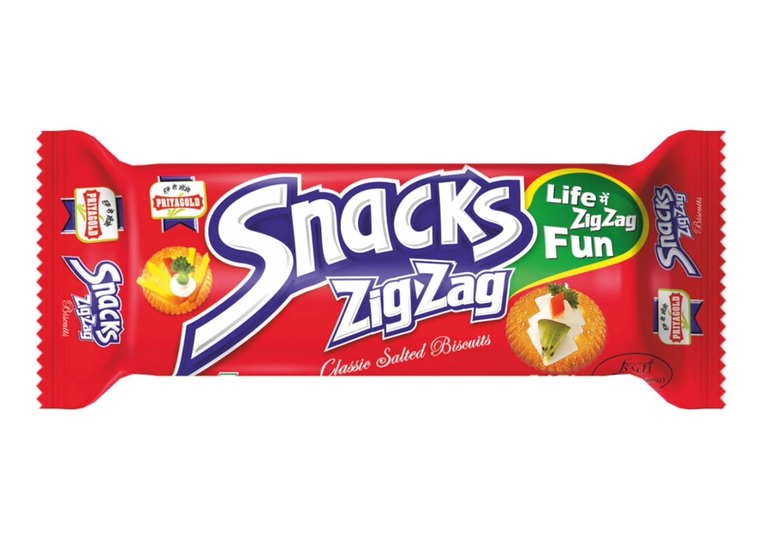 Priyagold Snacks Zig-Zag Classic Salted Biscuits, 75g : Amazon.in ...