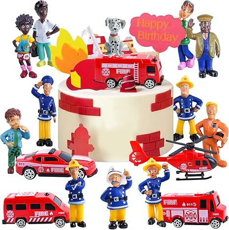 Fireman Sam Cake Decoration Set - Figures, Toppers, Birthday ...
