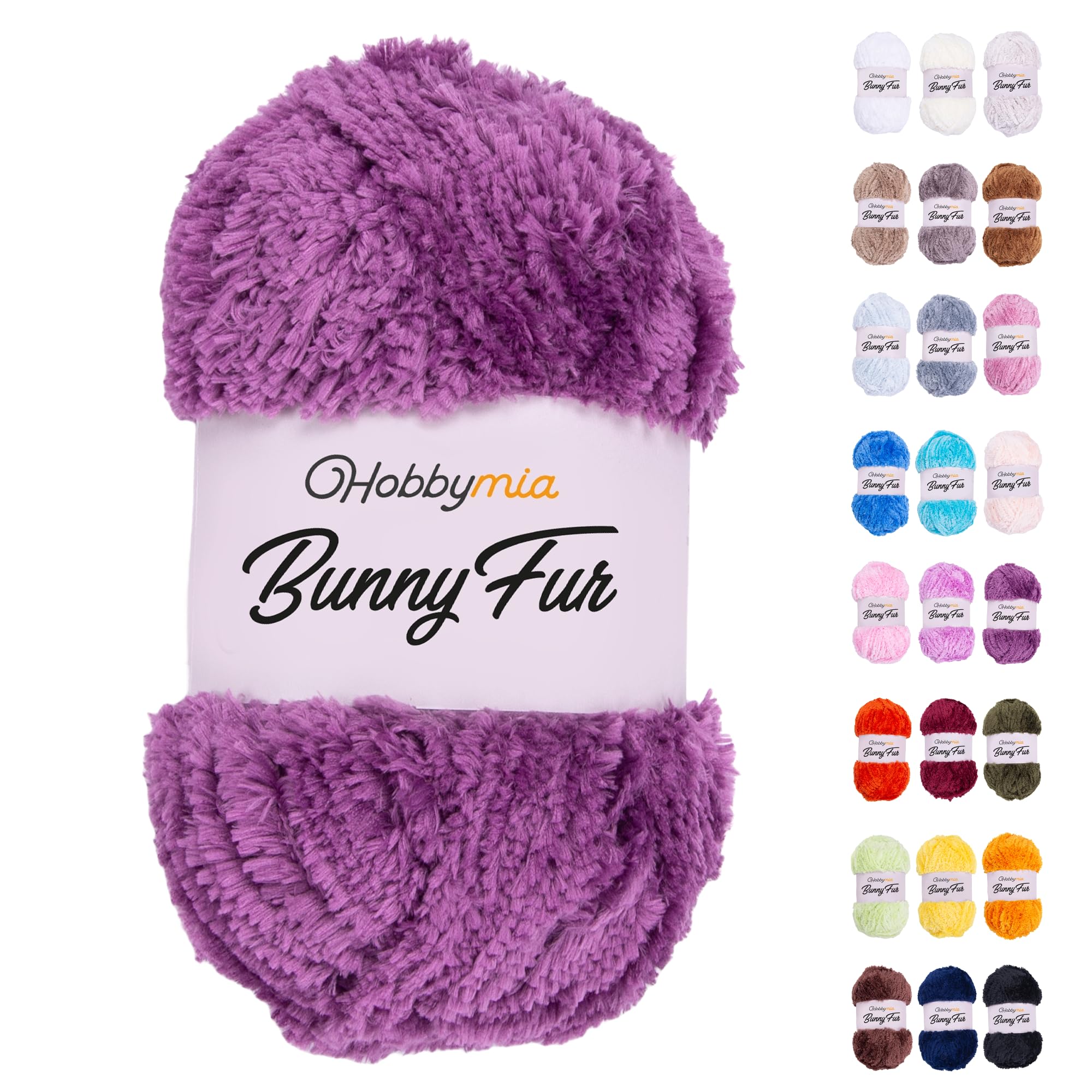 Amazon.com: HobbyMia Bunny Fur Fluffy Yarn for Knitting & Crochet ...