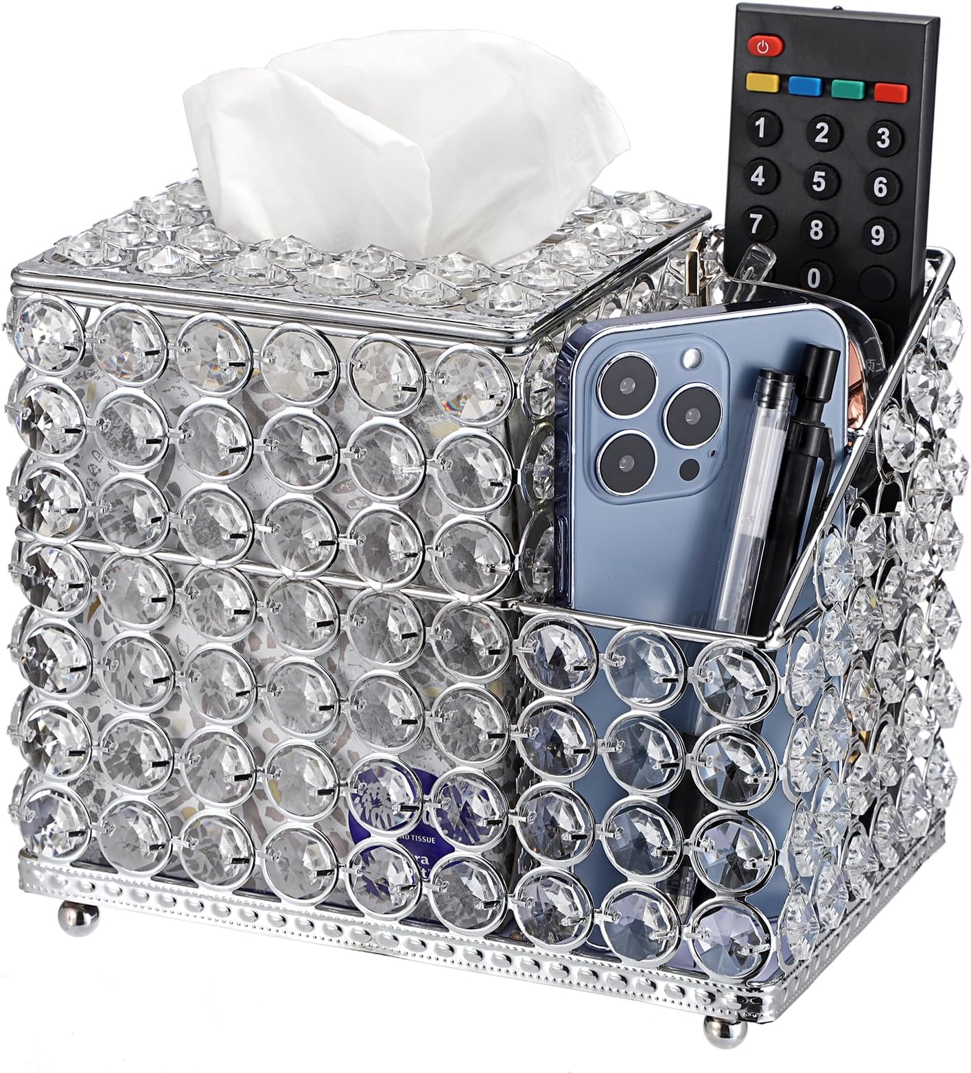 Amazon.com: Sumnacon Tissue Box Square Tissue Box Cover with Storage ...