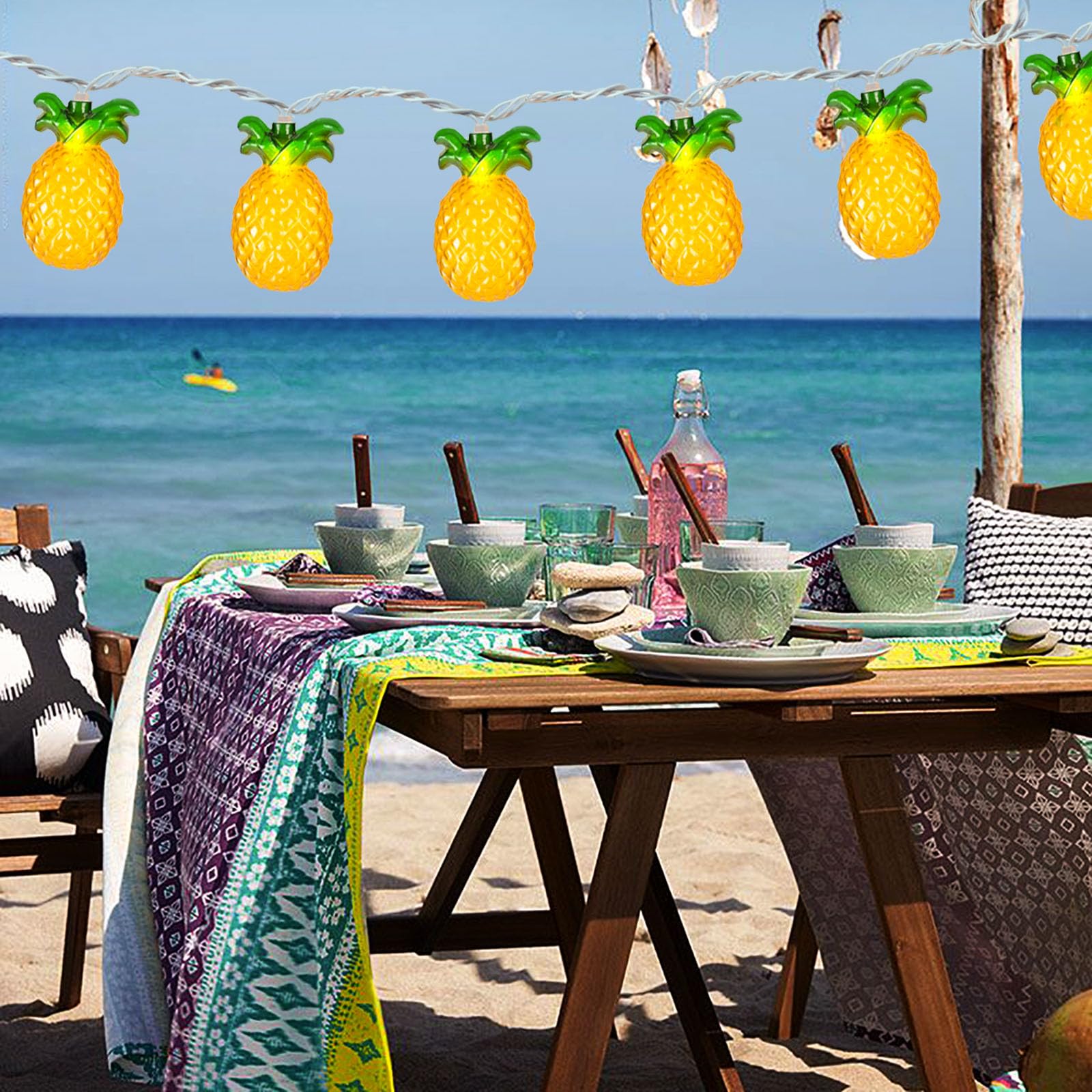 Hawaiian Pineapple Lamps GIGALUMI 15ft 20 LED Pineapple String Lights,