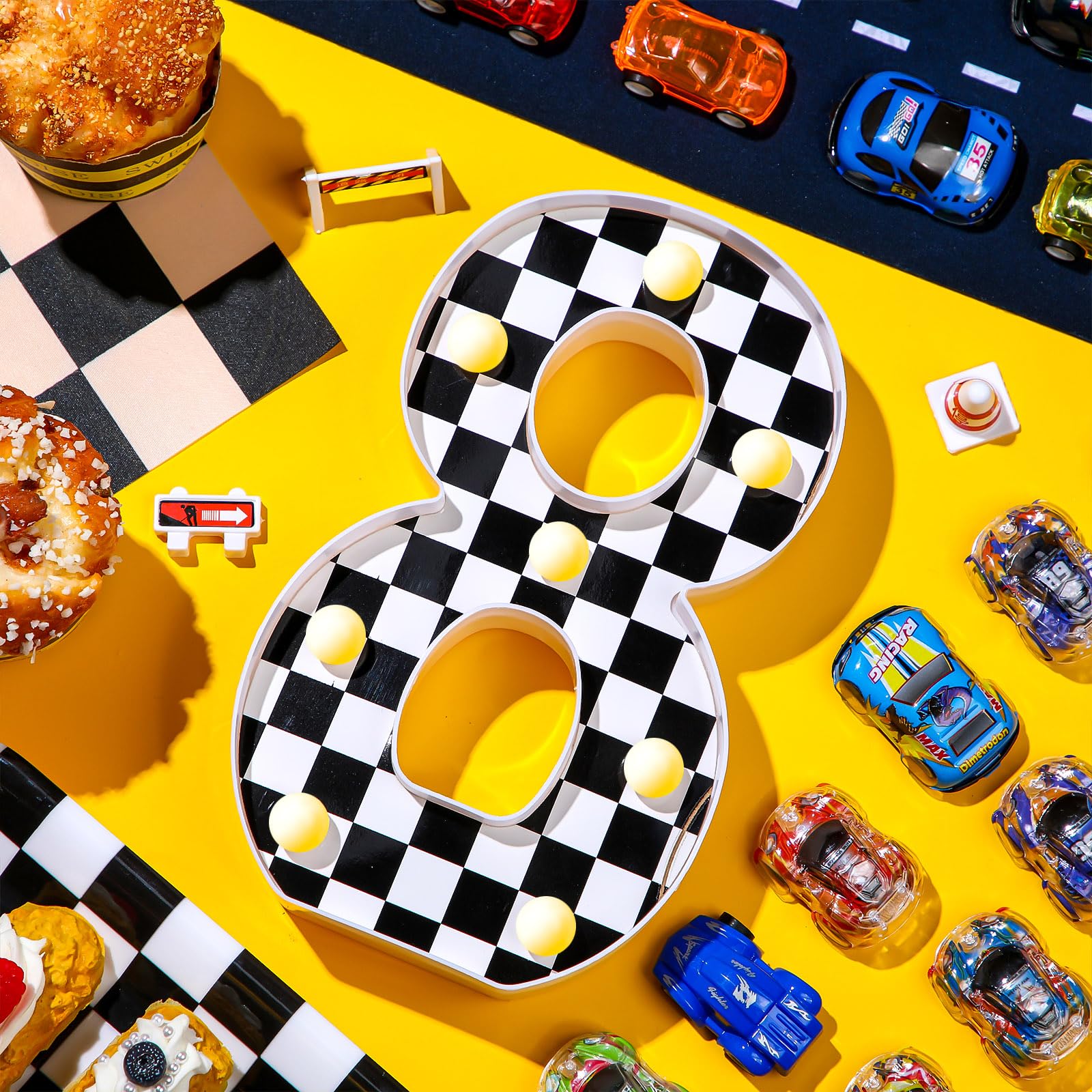 Snapklik.com : Maxcheck Racing Car Light Up Numbers Black And White ...