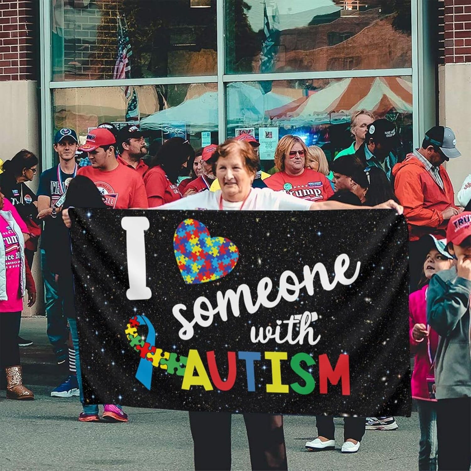 I Love Someone With Autism Flag 3x5 Ft Fade Proof Outdoor/Inside Autism ...