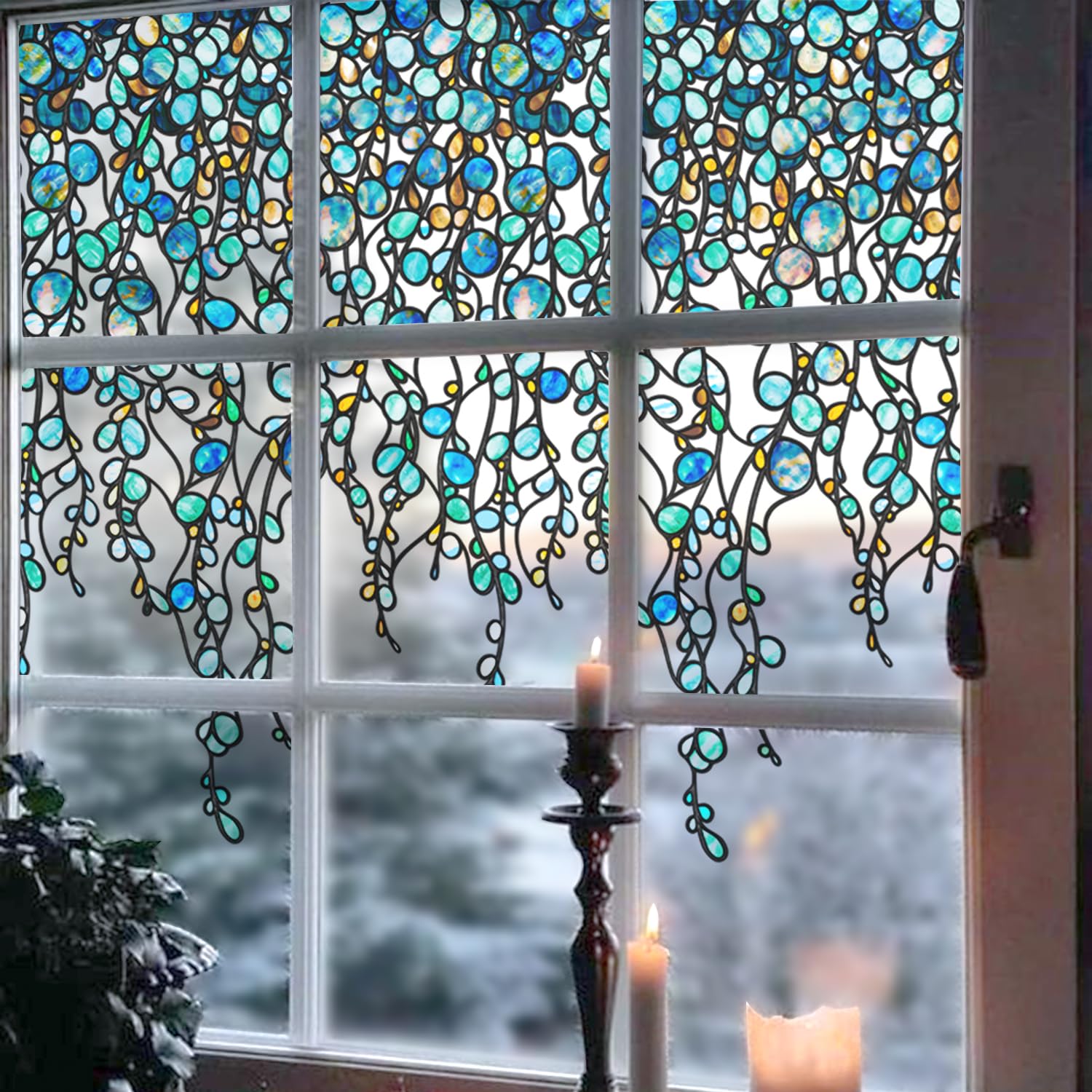 Amazon.com: ChicSkin Original Hand Drawn Stained Glass Window Hanging ...