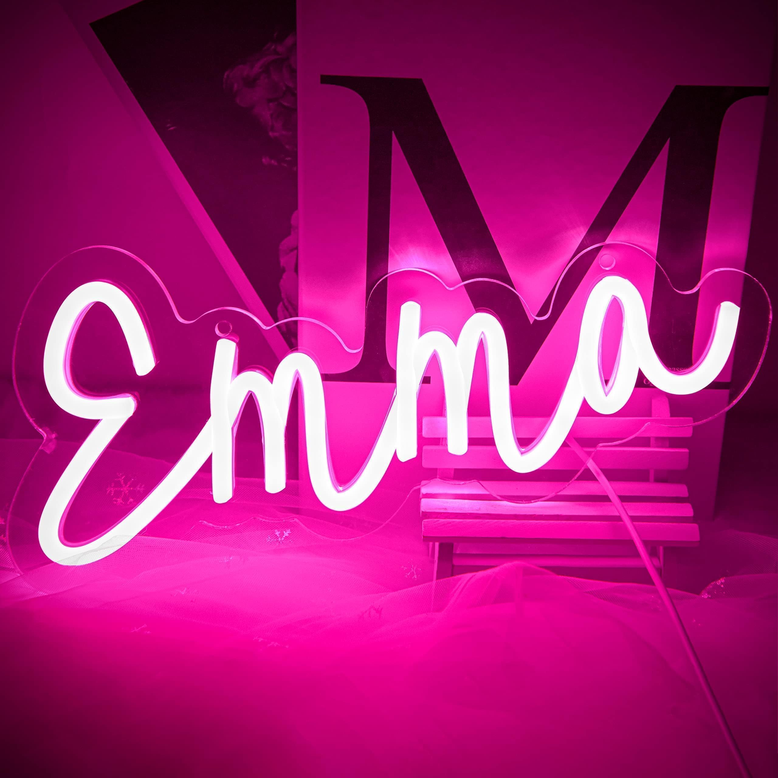Amazon.com : ATTNEON Emma Name Neon Sign for Wall Decor,LED Emma Name ...