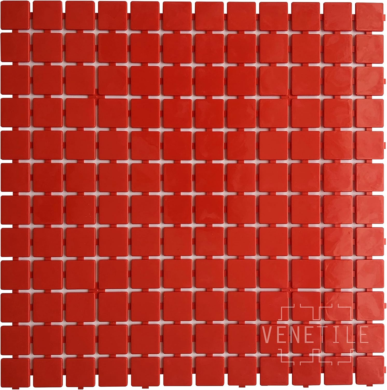 VENETILE Classic 1X1 Stacked Squares RED Plastic Mosaic Tile Swimming ...