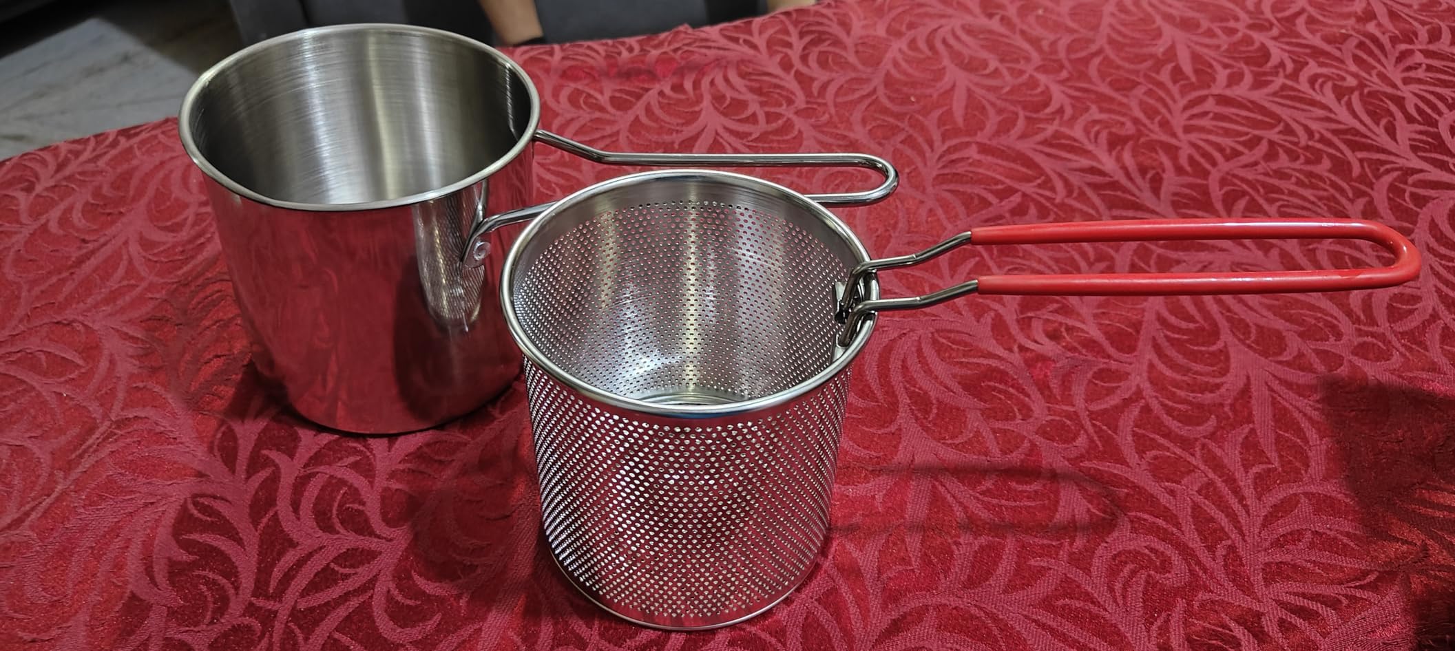 SGMART Small Deep Frying Pot with Basket 1200ml Stainless Steel Fryer ...