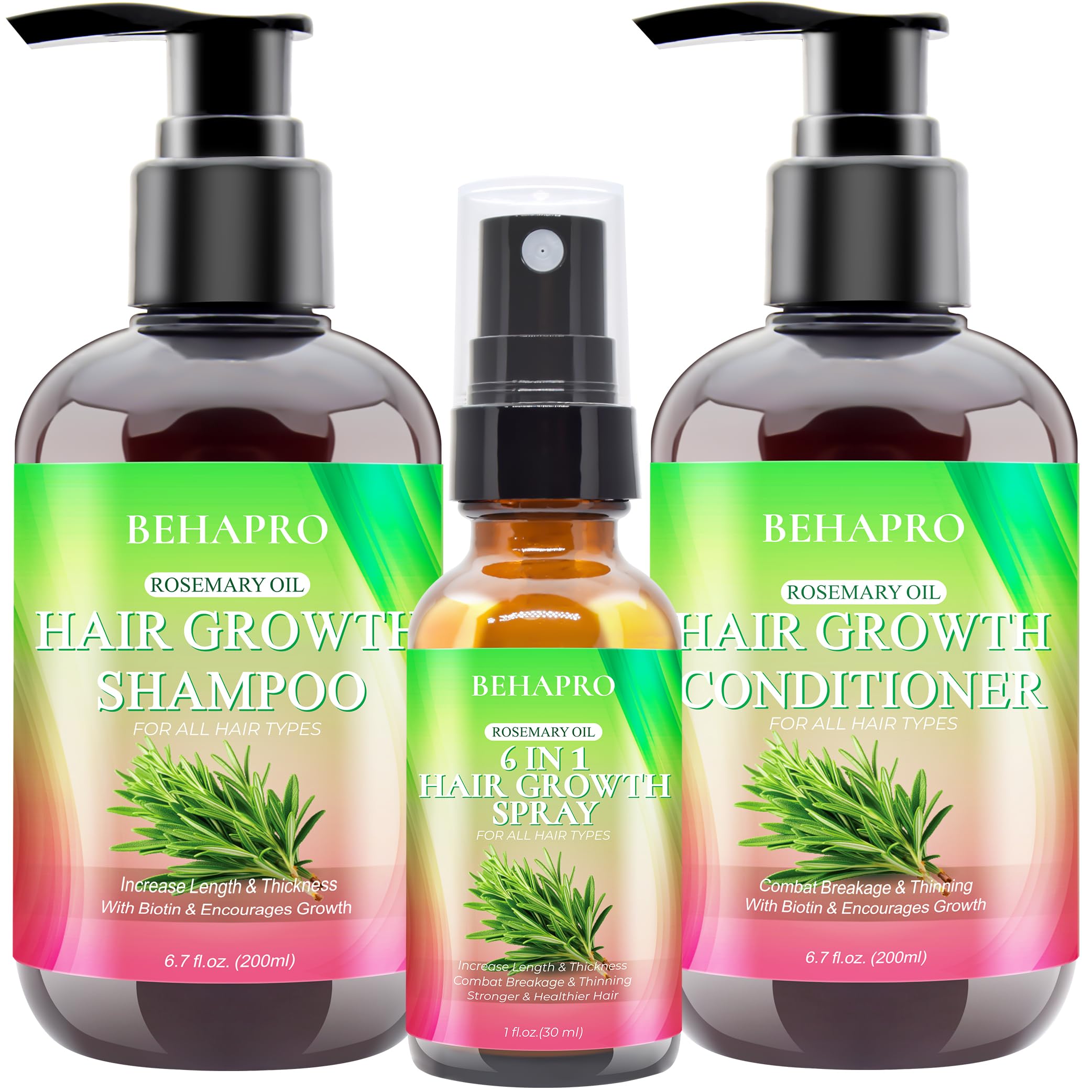 Hair Growth Shampoo and Conditioner Set w/Heat Protectant Spray ...