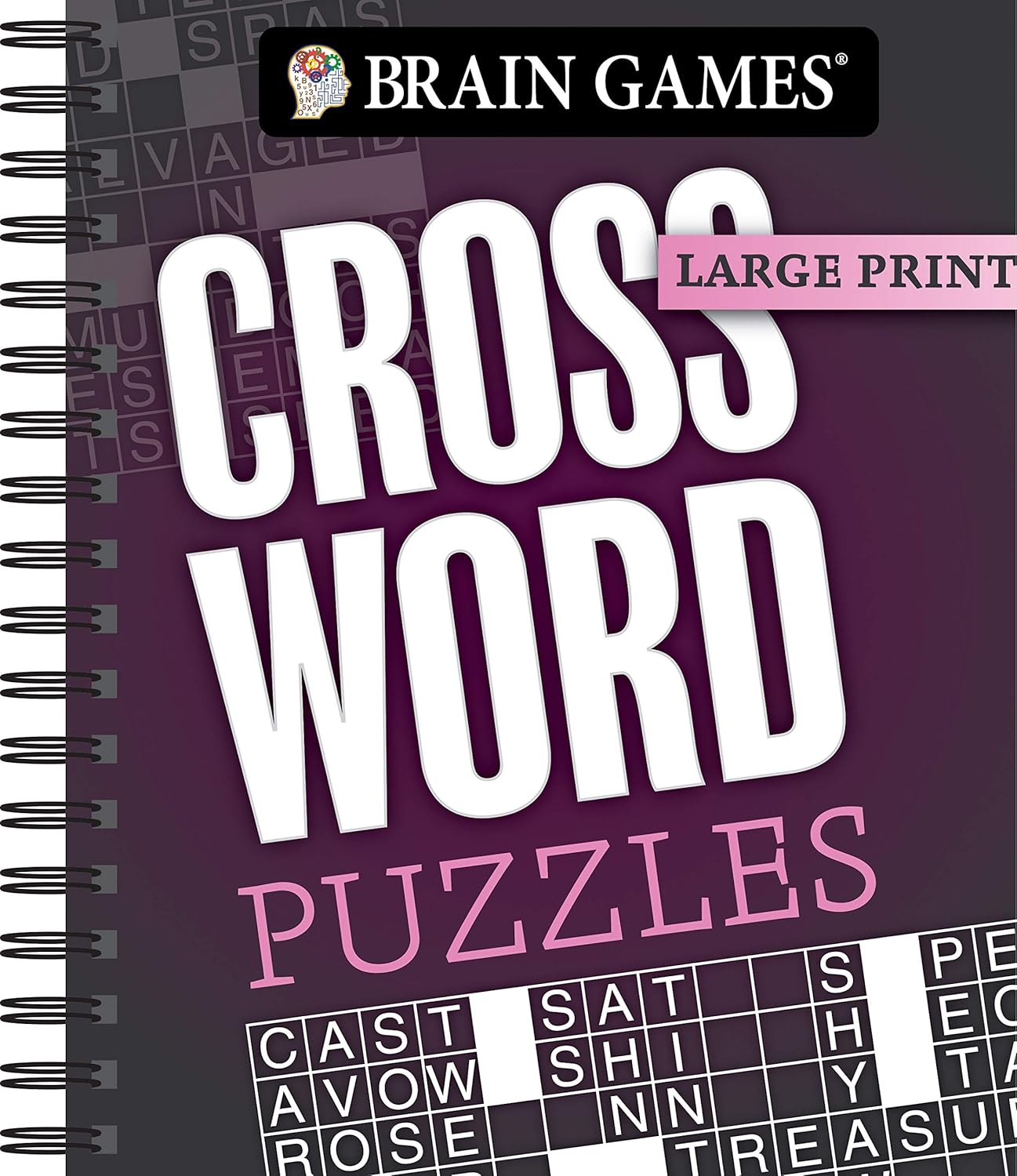 Brain Games - Large Print: Crossword Puzzles (Dark Gray): Publications ...