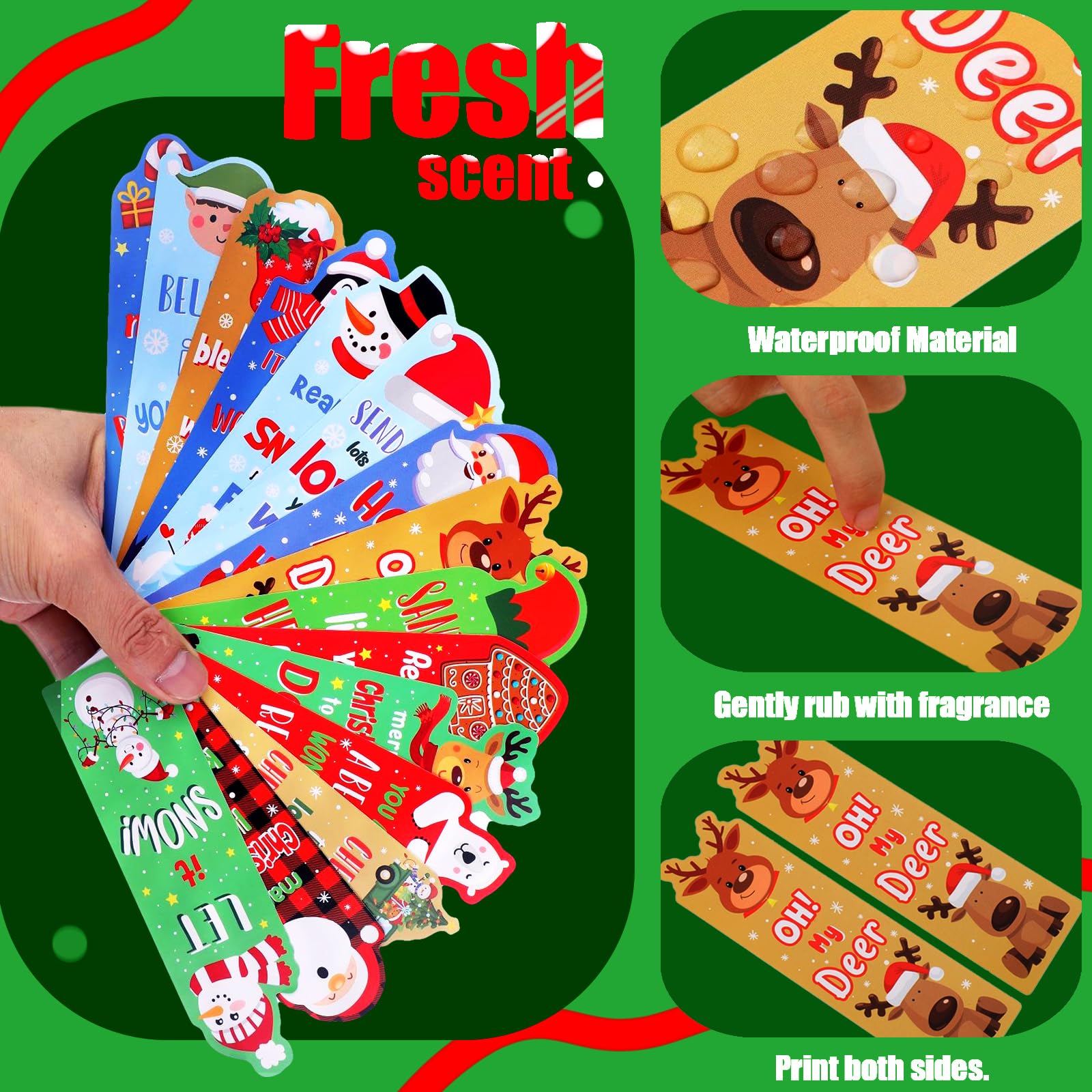 Snapklik.com : 120 Pcs Christmas Bookmarks Bulk For Kids Scratch And ...