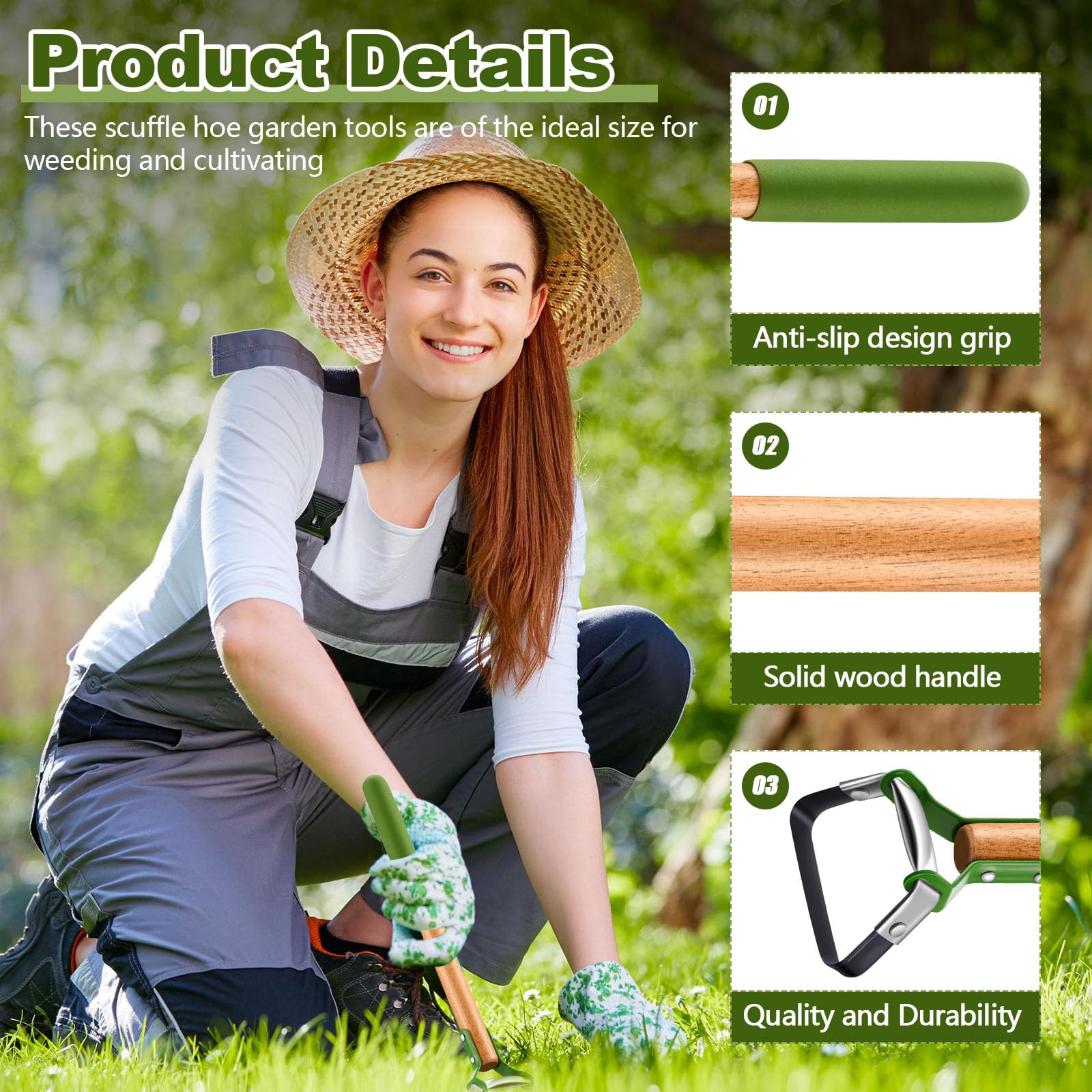 Snapklik.com : Leriton 2 Pcs Mini Garden Hula Hoes For Weeding 17 Inch ...