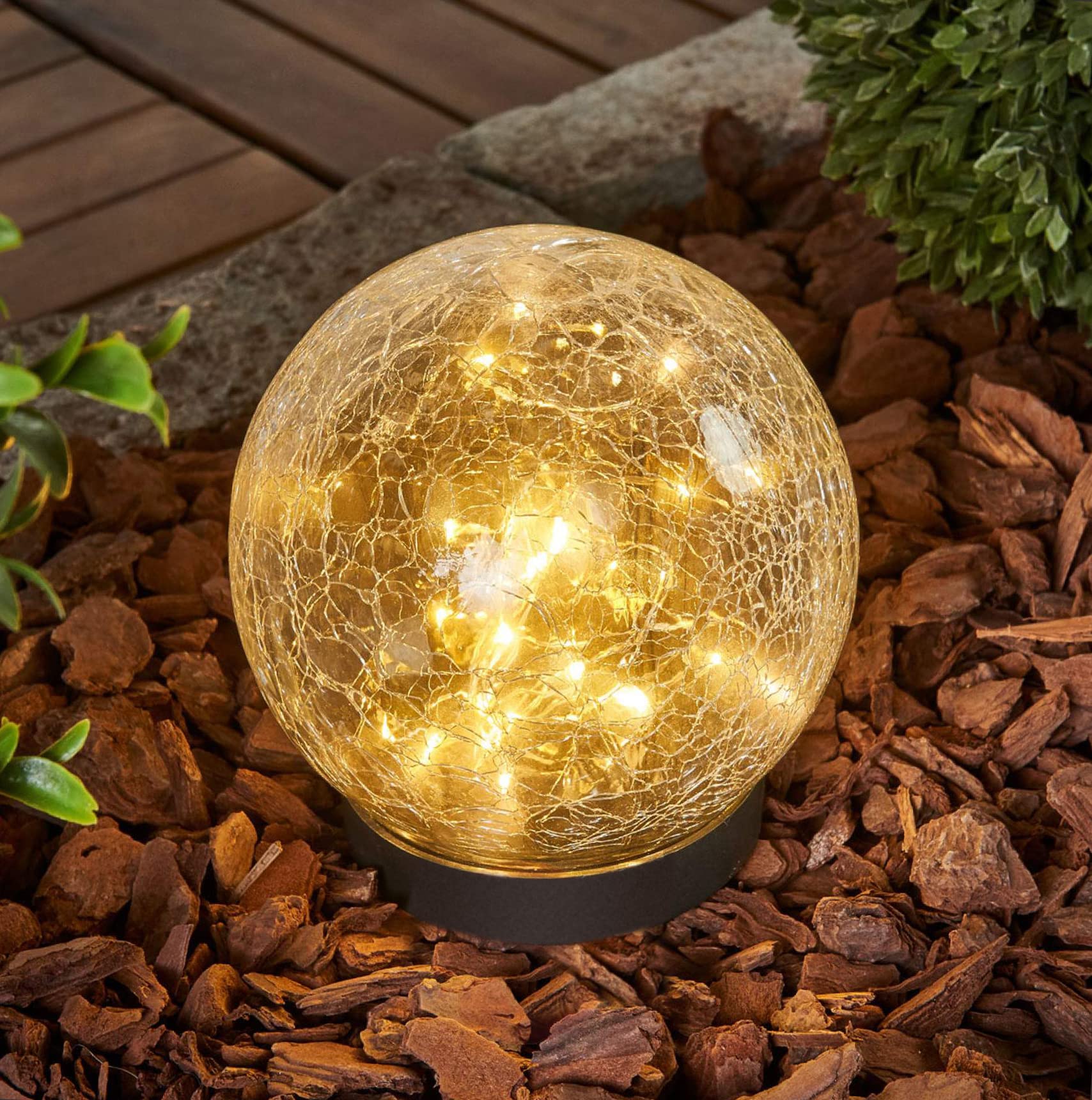 Crackled Glass Solar Gazing Ball Dollar Tree Crackle Glass Solar